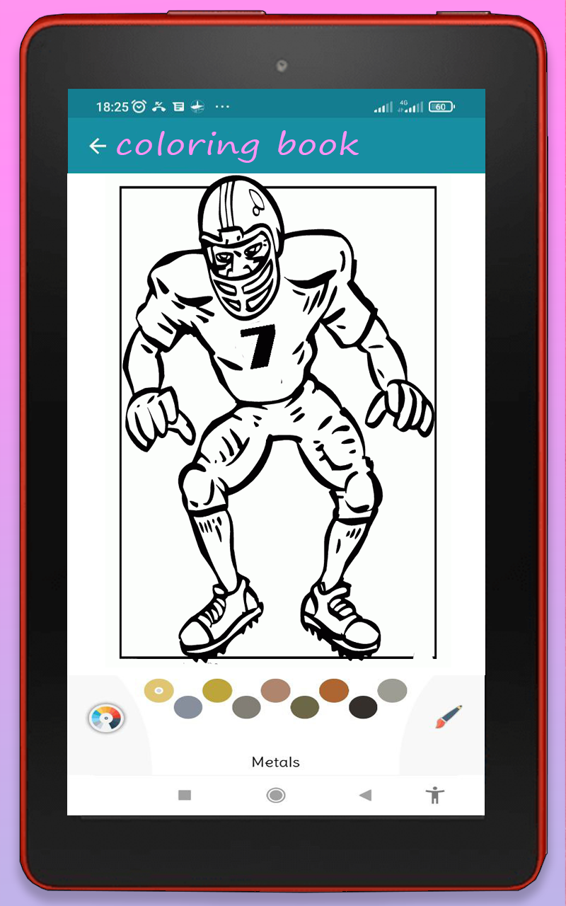 Superbowl Coloring Pages: Coloring Book Game For Kids & Children ages 2 ...