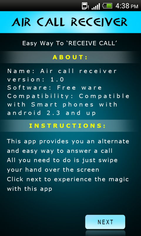Aplicación Air Call Receiver App en Amazon Appstore