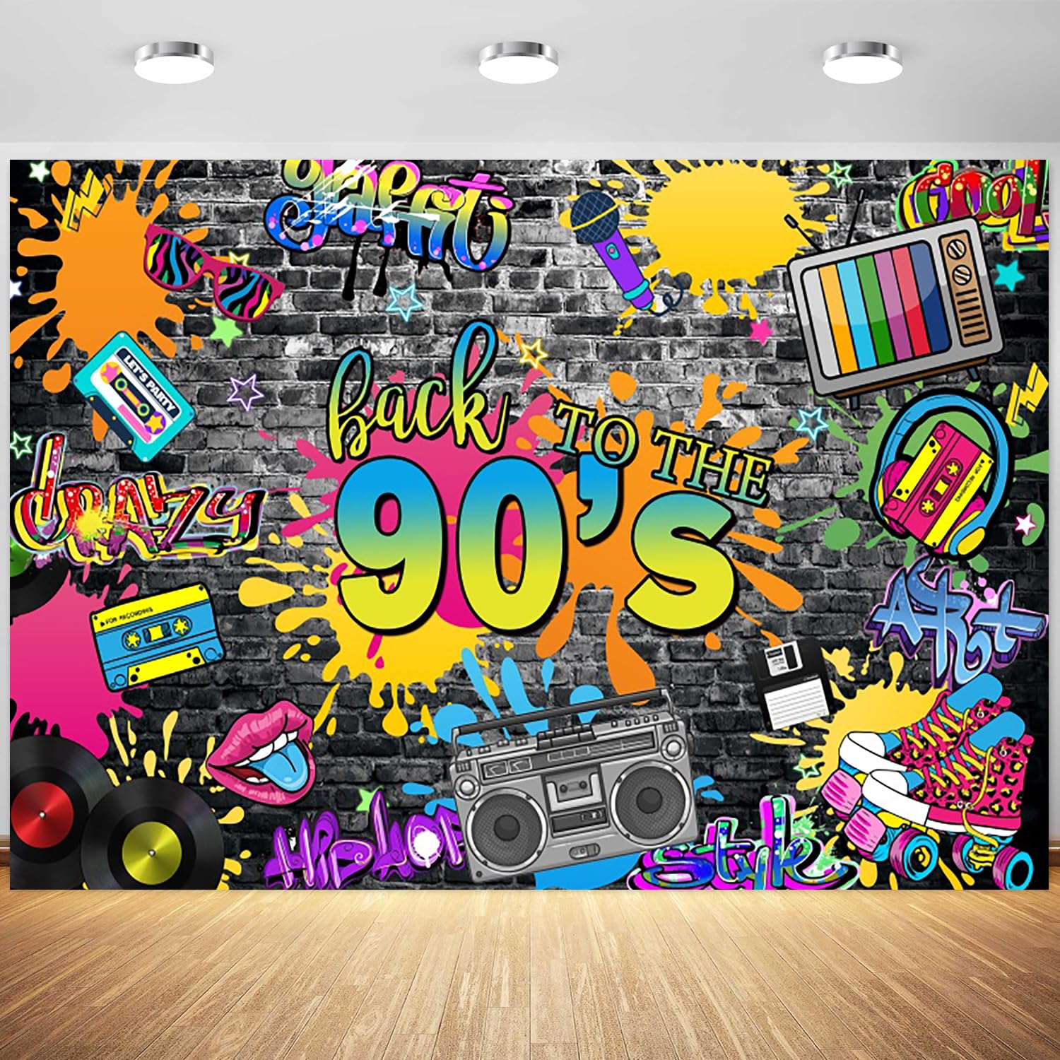 Buy 7x5ft 90s Backdrop Back to The 90s Photography Background Hip Pop ...