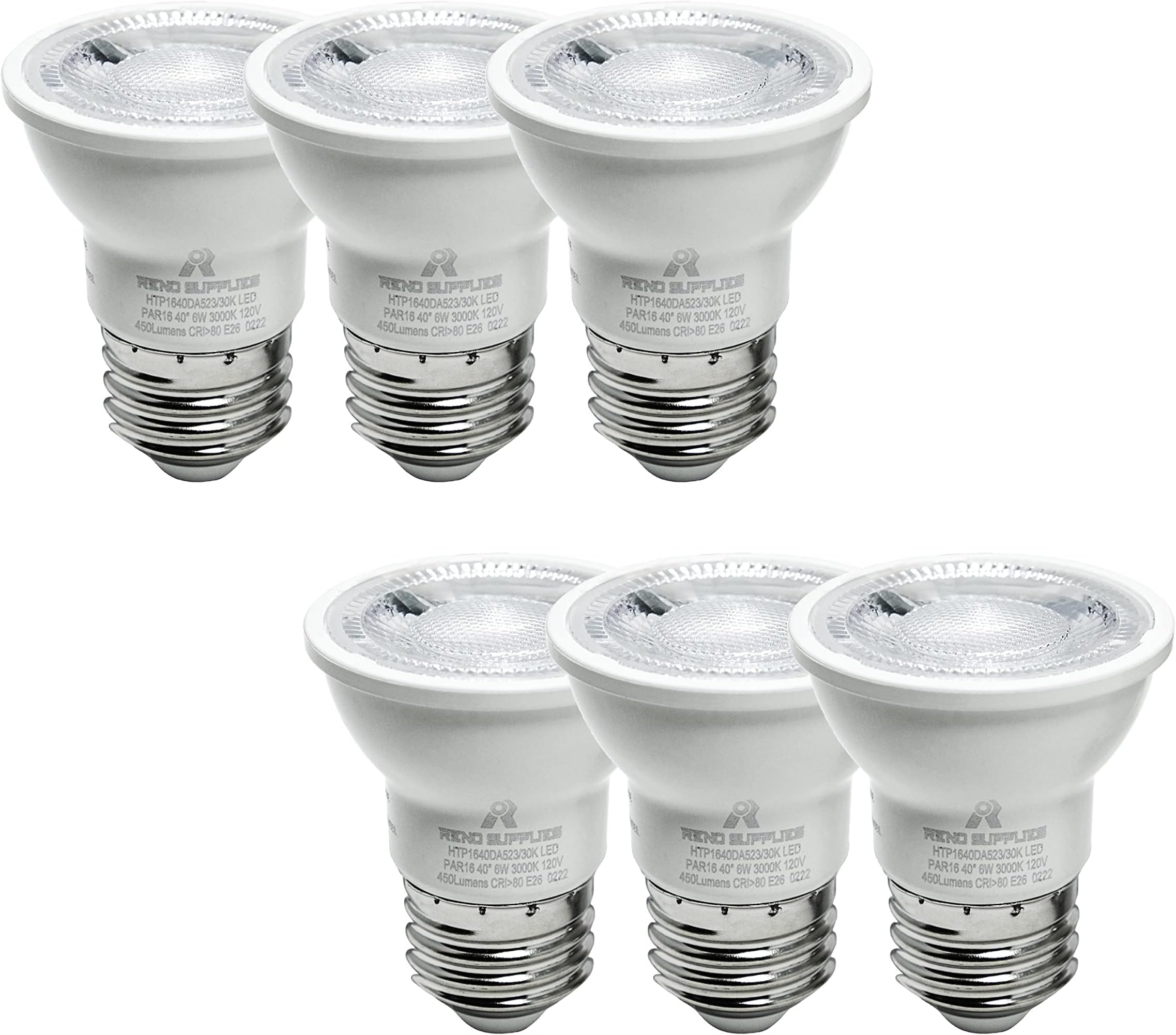 RS PAR16 LED Bulbs, Dimmable, 6W, 450LM, 3000K Warm White LED Flood ...