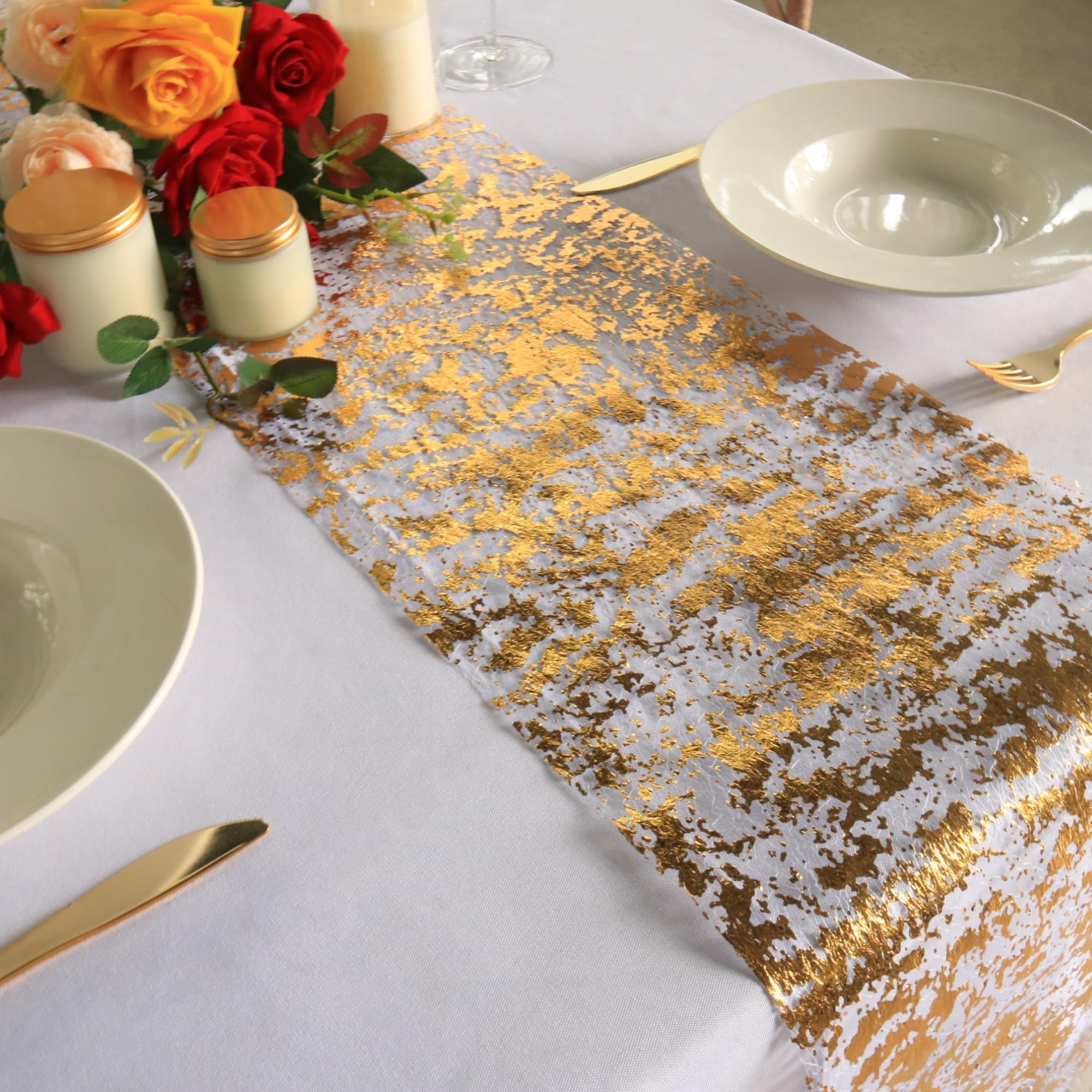 Amazon.com: Glitter Metallic Table Runners, 11"x 196" Sparkle Metallic ...