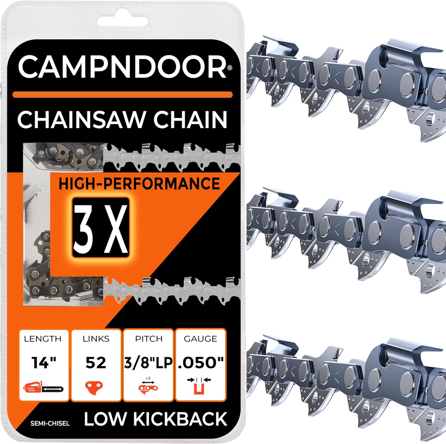 Amazon.com: 14 Inch Chainsaw Chain 3/8" LP Pitch, .050" Gauge, 52 Drive ...