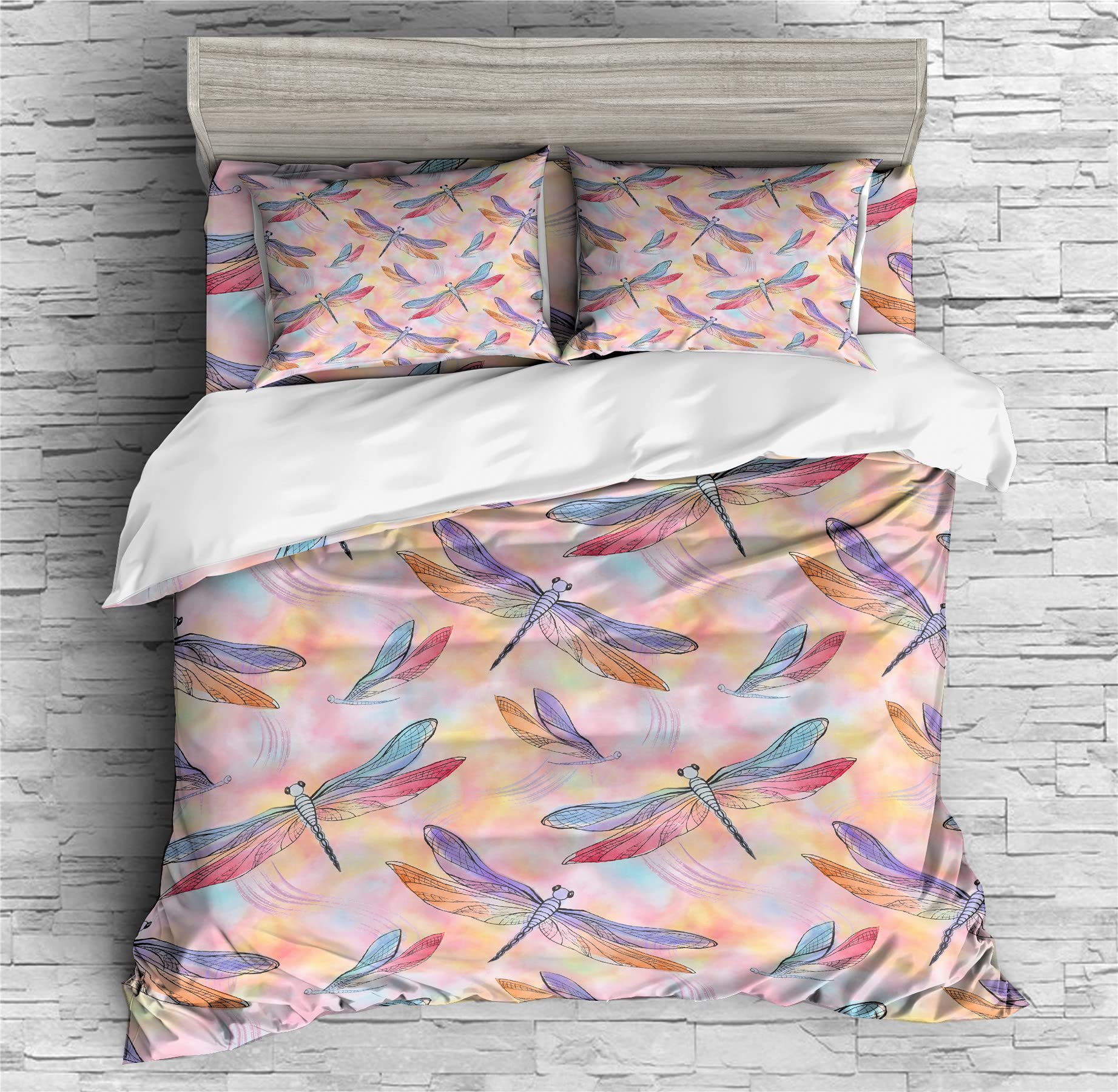 REALIN Colorful Dragonflies Bedding Aerial Spirits Dragonfly Duvet ...