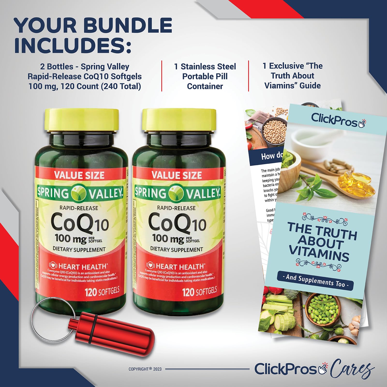 Snapklik.com : Spring Valley Rapid-Release CoQ10, 100 Mg Softgels 120 ...
