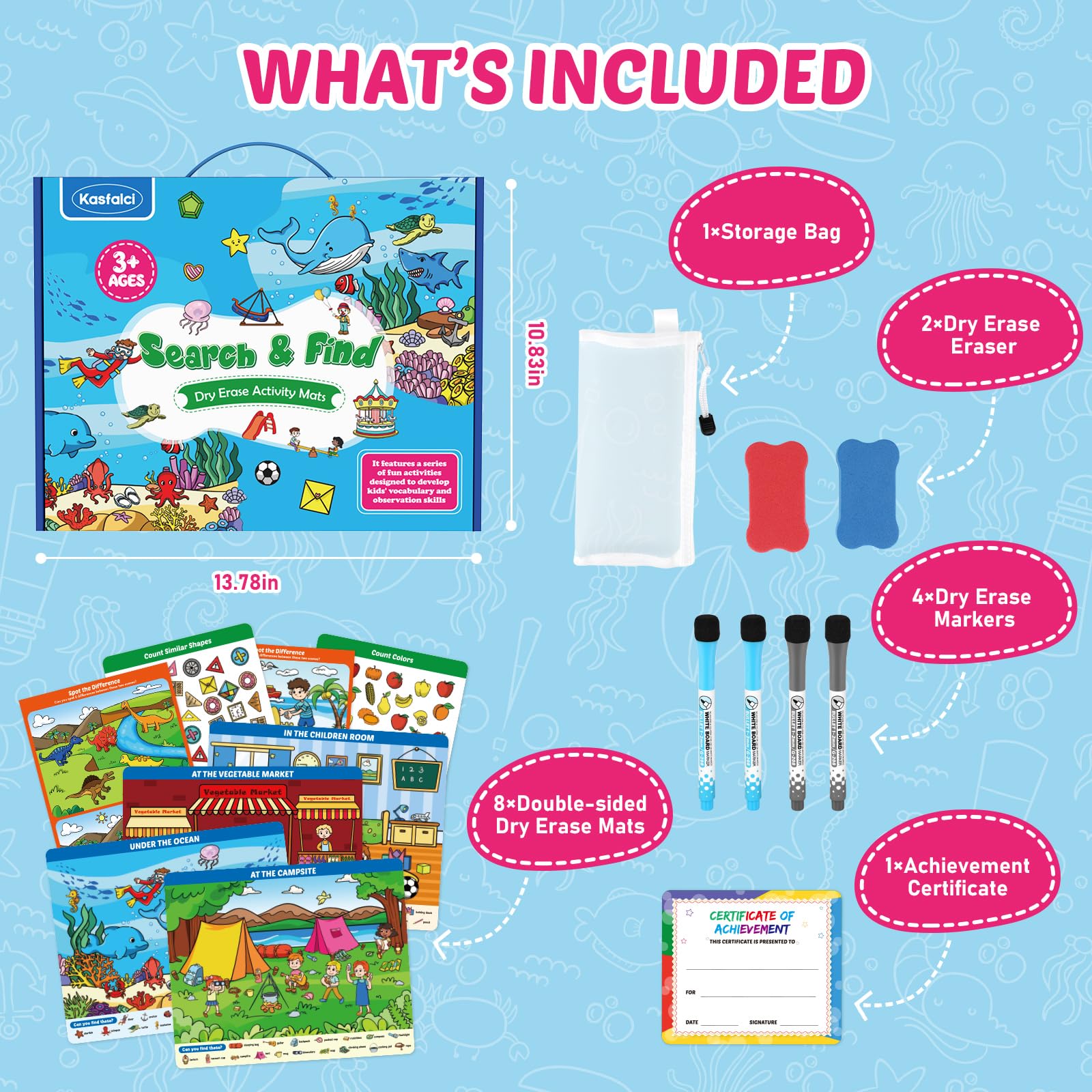 Snapklik.com : Search And Find Cards Educational Toys,Reusable Dry ...