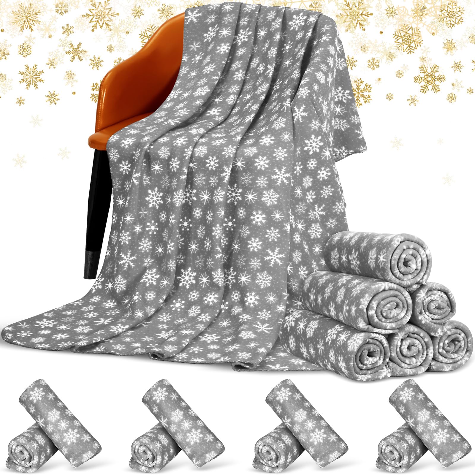 Amazon.com: Moukeren 24 Pcs Christmas Snowflake Throw Blanket Bulk, 59 ...