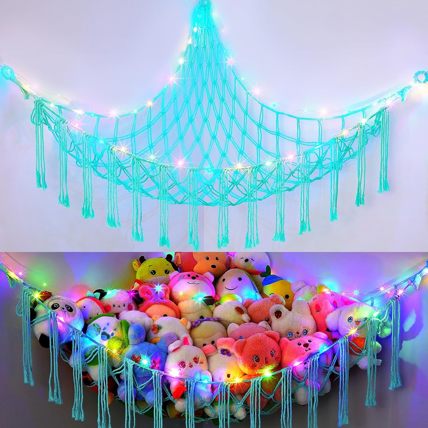 Amazon.com: Basumee Stuffed Animals Net or Hammock with LED Light ...