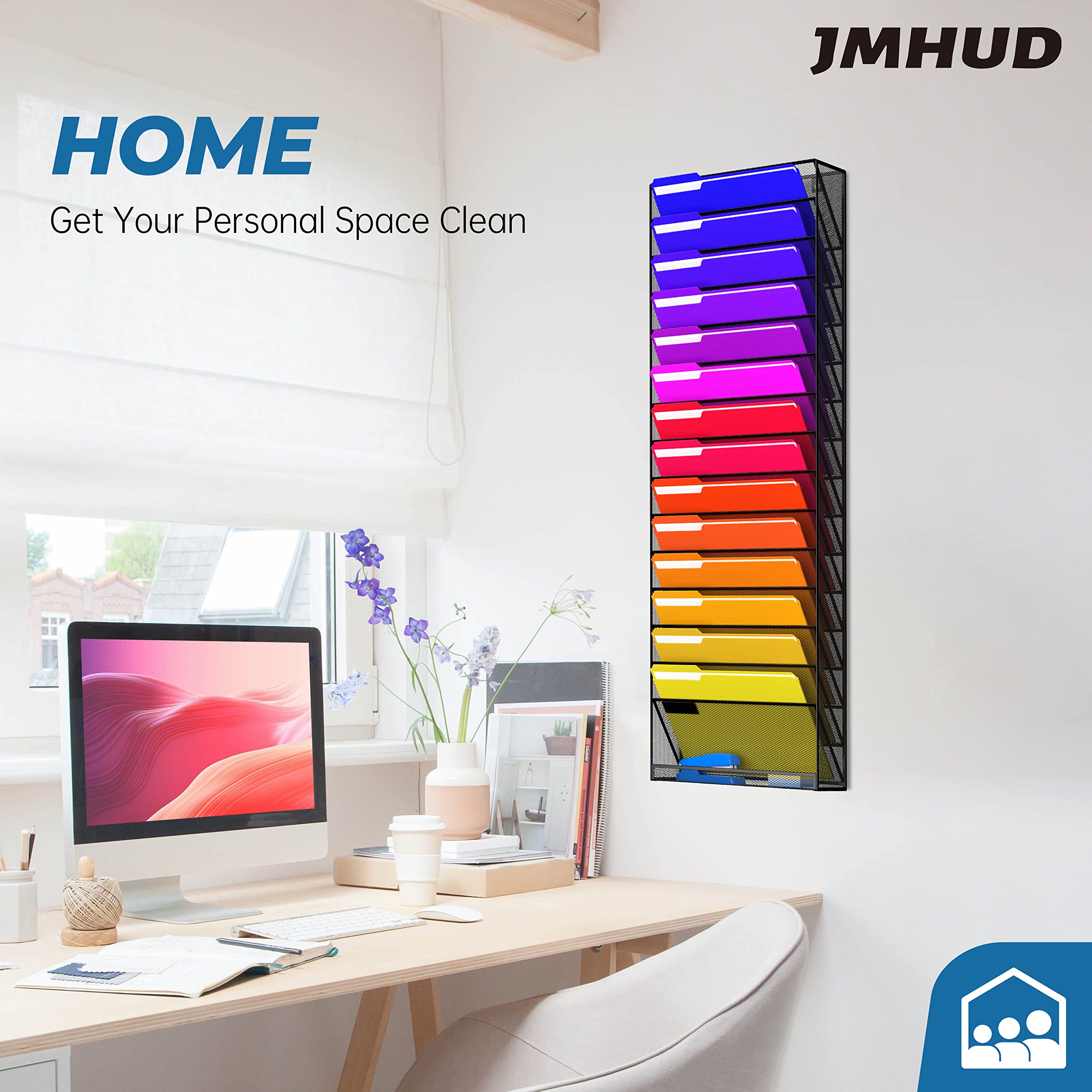 Snapklik.com : 2 PACK Wall File Organizer, 16-Tier Mesh Hanging File ...