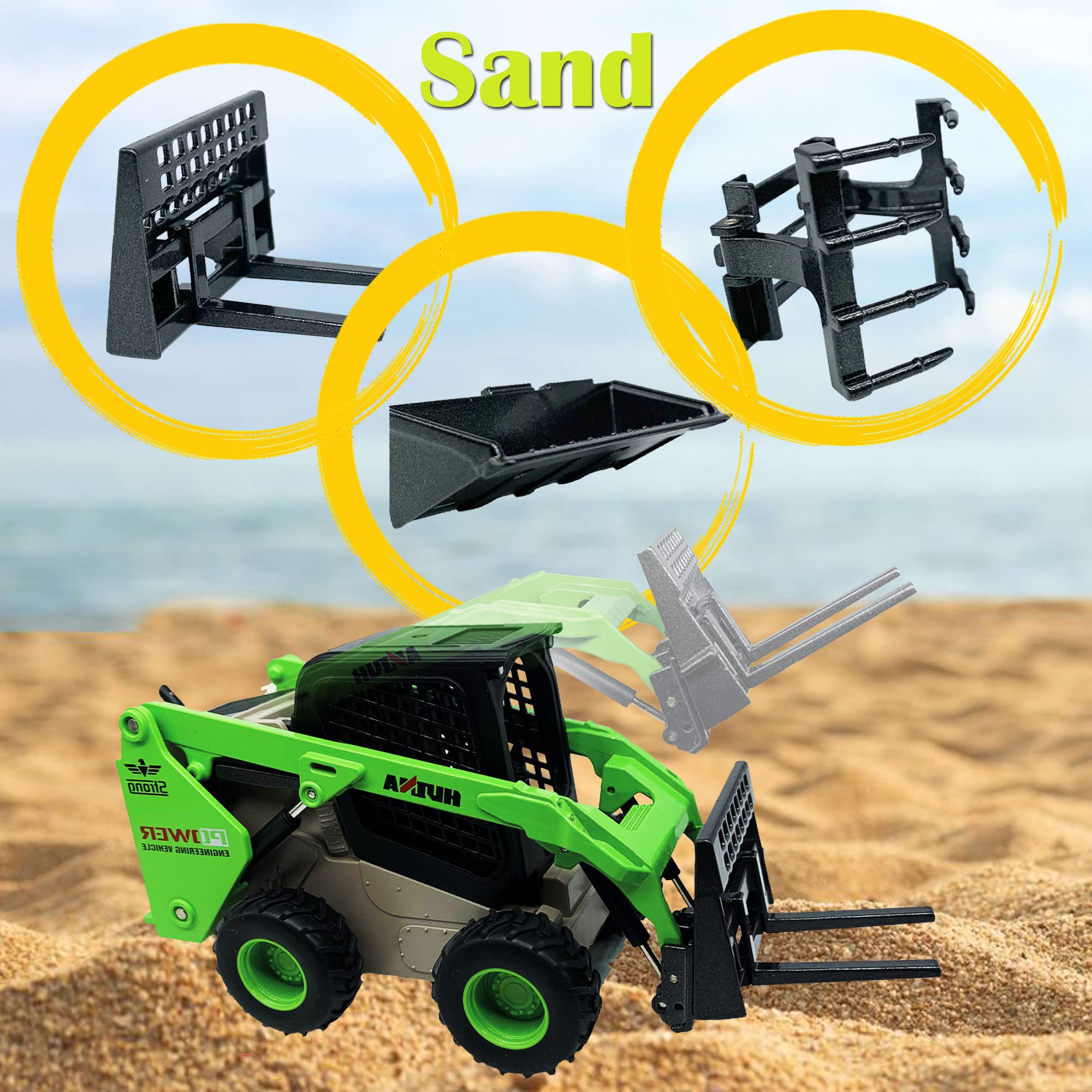 3 in 1 Skid Steers Loader Construction Vehicles Toys,1:50 Scale Diecast ...