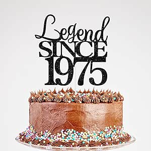 Amazon.com: Legend since 1975 Cake Topper, Happy 50th Birthday Cake ...