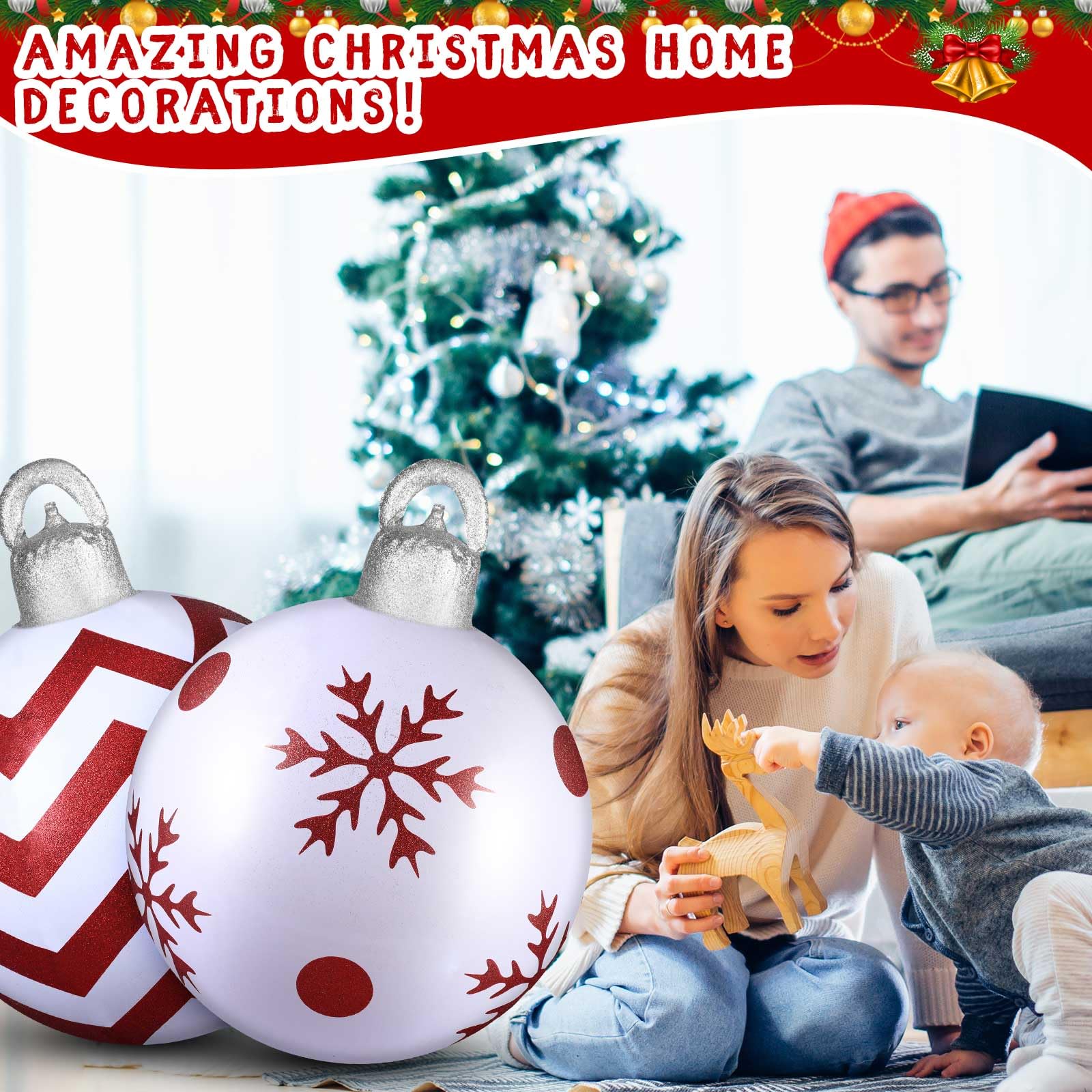 Snapklik.com : Jetec 2 Pcs 18 Inch Giant Christmas Inflatable Print ...