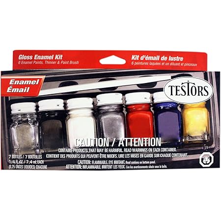 Amazon.com: Testors Auto Detail Enamel Paint Set, .25 oz bottles ...
