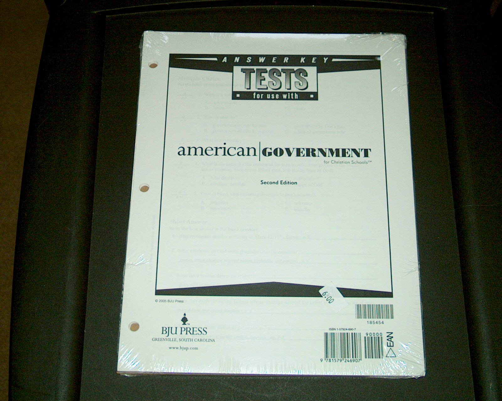 American Government for Christian Schools BJU Press Answer Key for ...