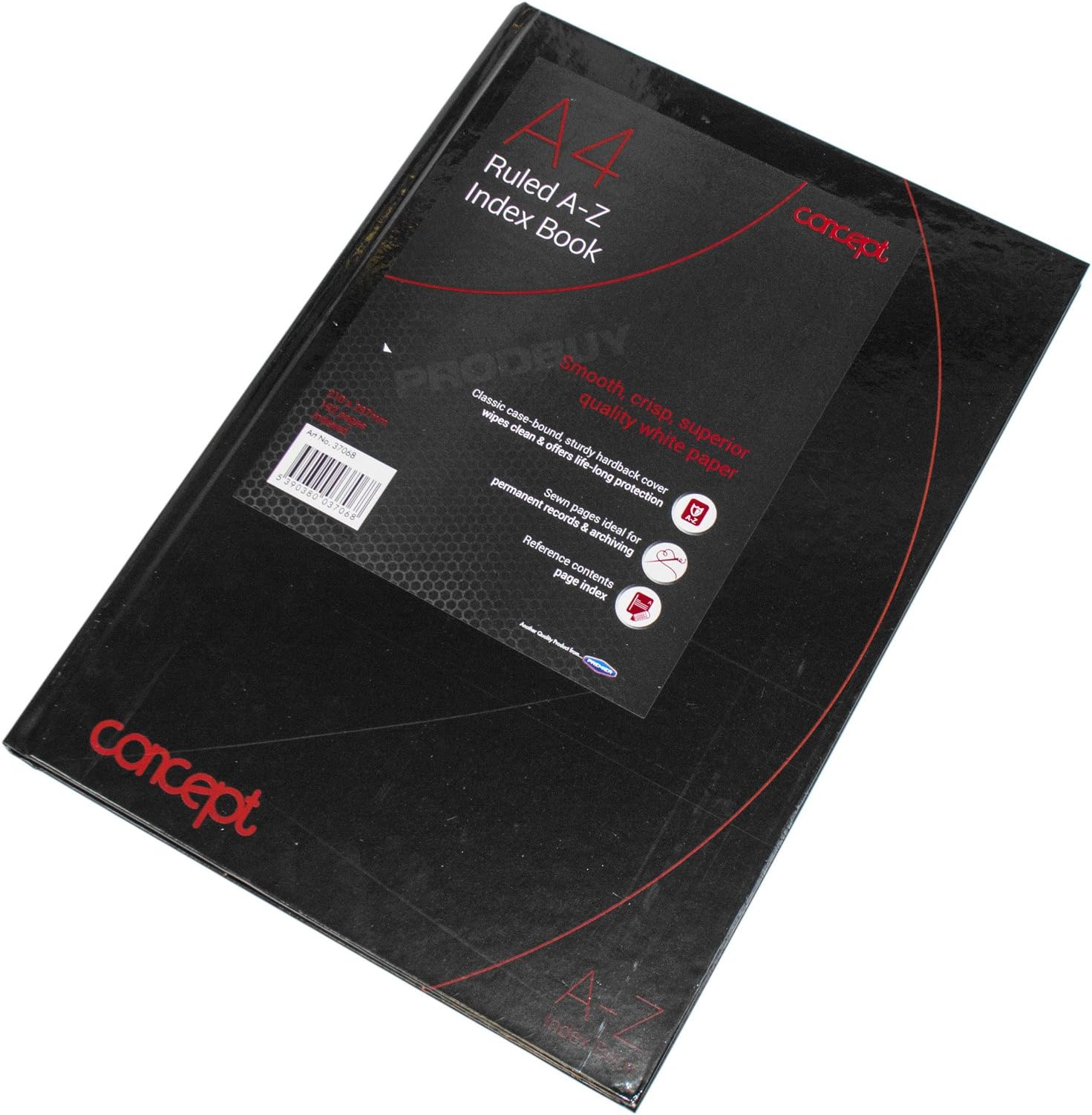 Concept A4 A-Z Tabbed Address Index Book Hardback Paper Black Notebook ...