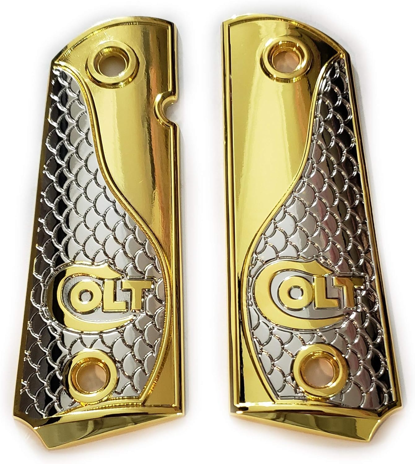 Buy Tek_Tactical Custom Colt 1911 Grips Full Size Gold Nickel Plated ...