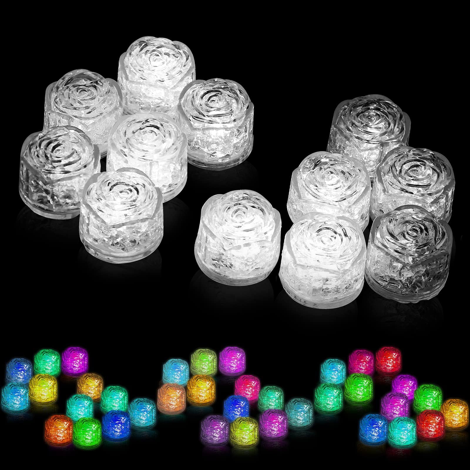 Amazon.com: LED Ice Cubes Multi Color Light-Up Ice Shape Lights ...