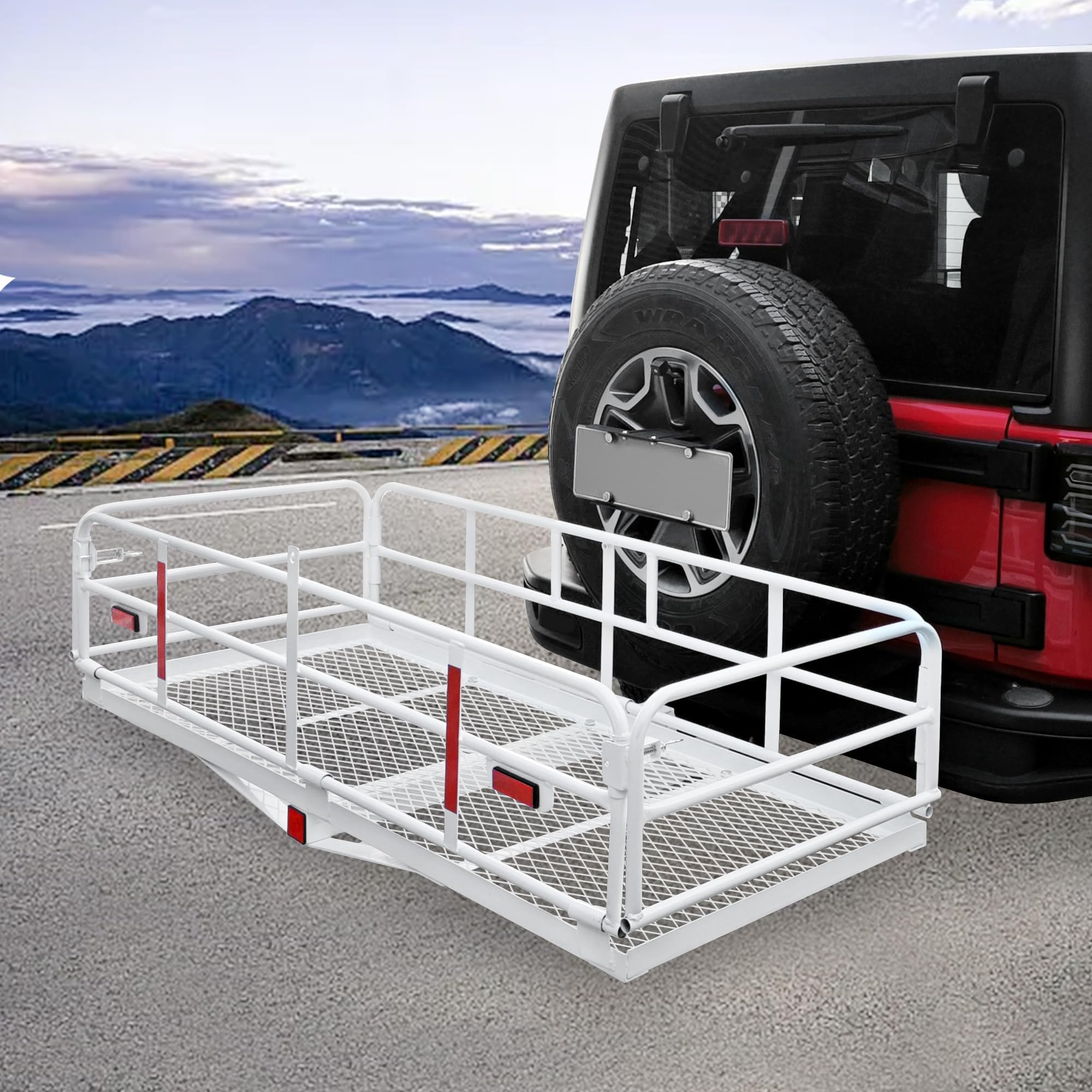 Amazon.com: LITBM Hitch Cargo Rack, 60 x 24 x 14 Inch Folding Hitch ...