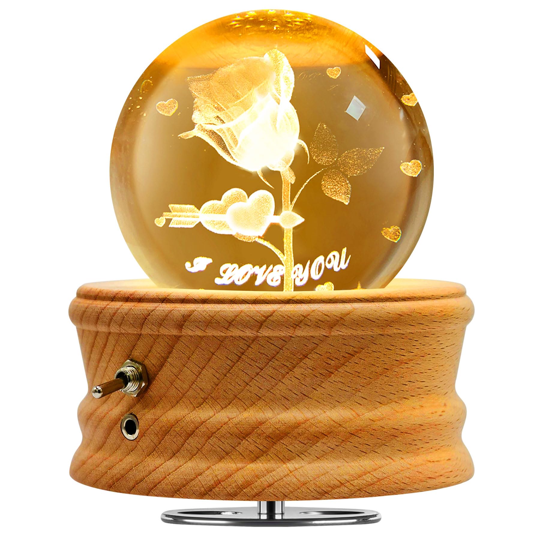 Amazon.com: Hwawhin 3D Crystal Ball Music Box with Projection LED Light ...