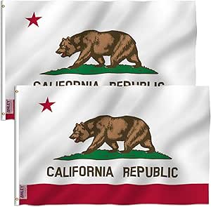 Amazon.com : Anley Pack of 2 Fly Breeze 4x6 Foot California State Flag ...