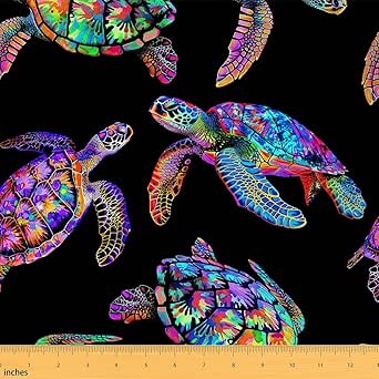 Amazon.com: Feelyou Sea Turtle Fabric by The Yard, Ocean Reptile ...
