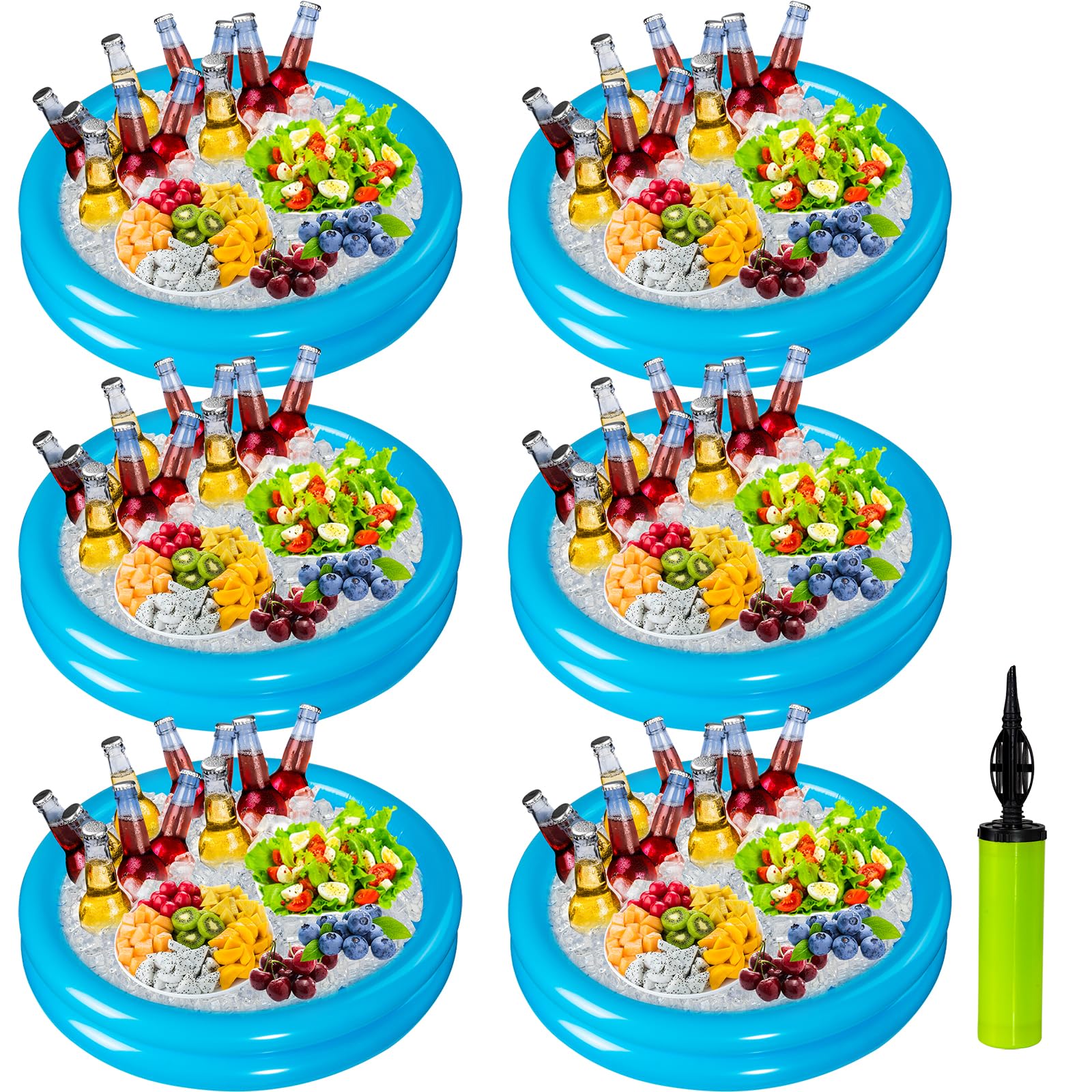 Amazon.com: 6 Pack Inflatable Ice Serving Bars, 22"x22" Buffet Salad ...