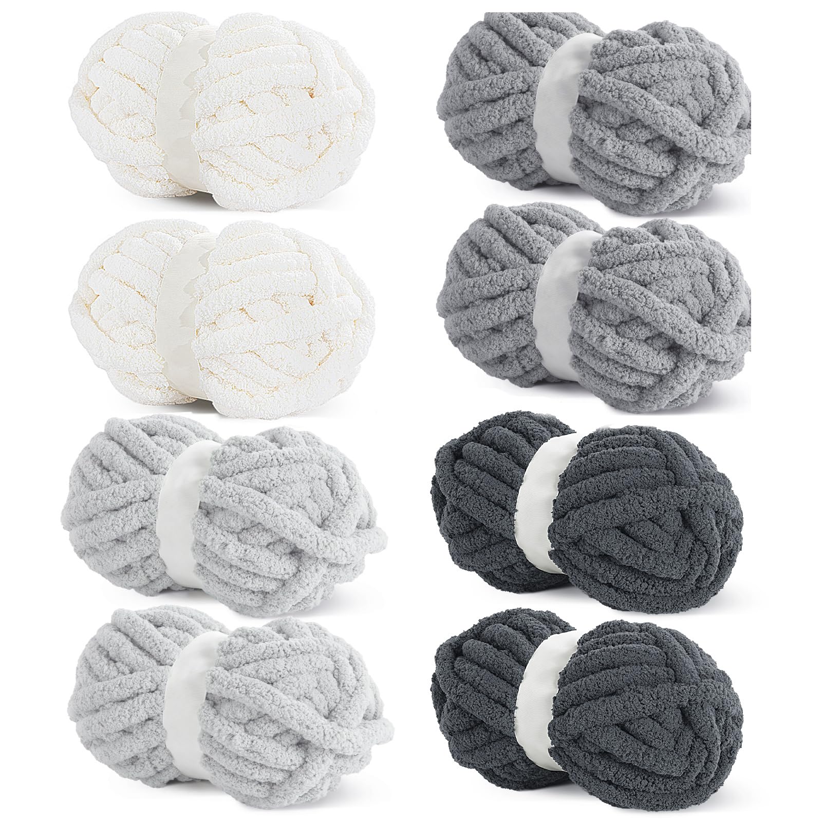 Snapklik.com : HOMBYS 8 Pack Assorted Chunky Yarn For Crocheting,Super ...