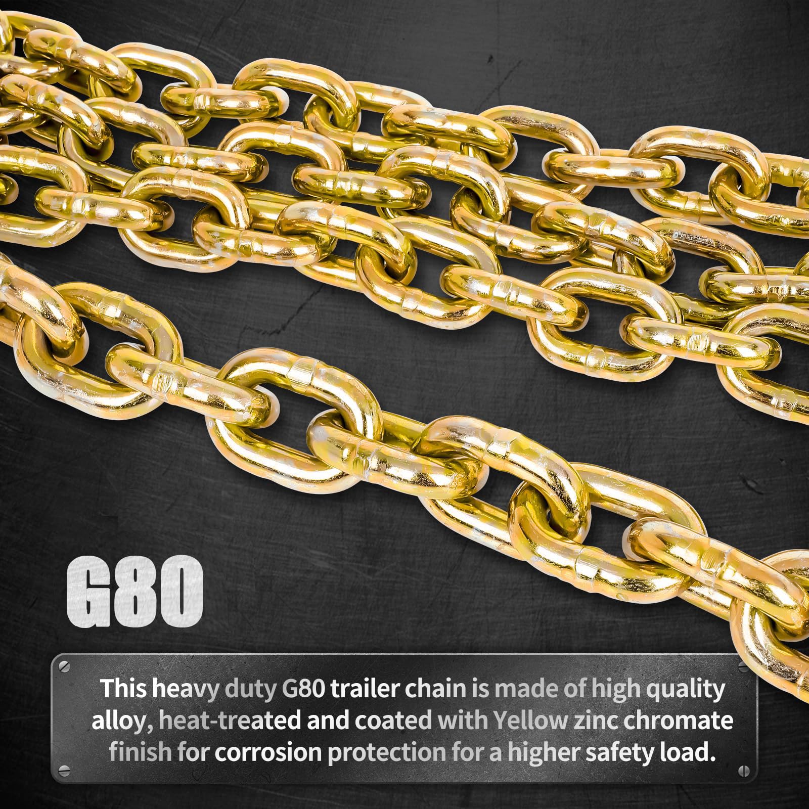 Snapklik.com : G80 Load Binder Chain,3/8"x10ft Tow Chain