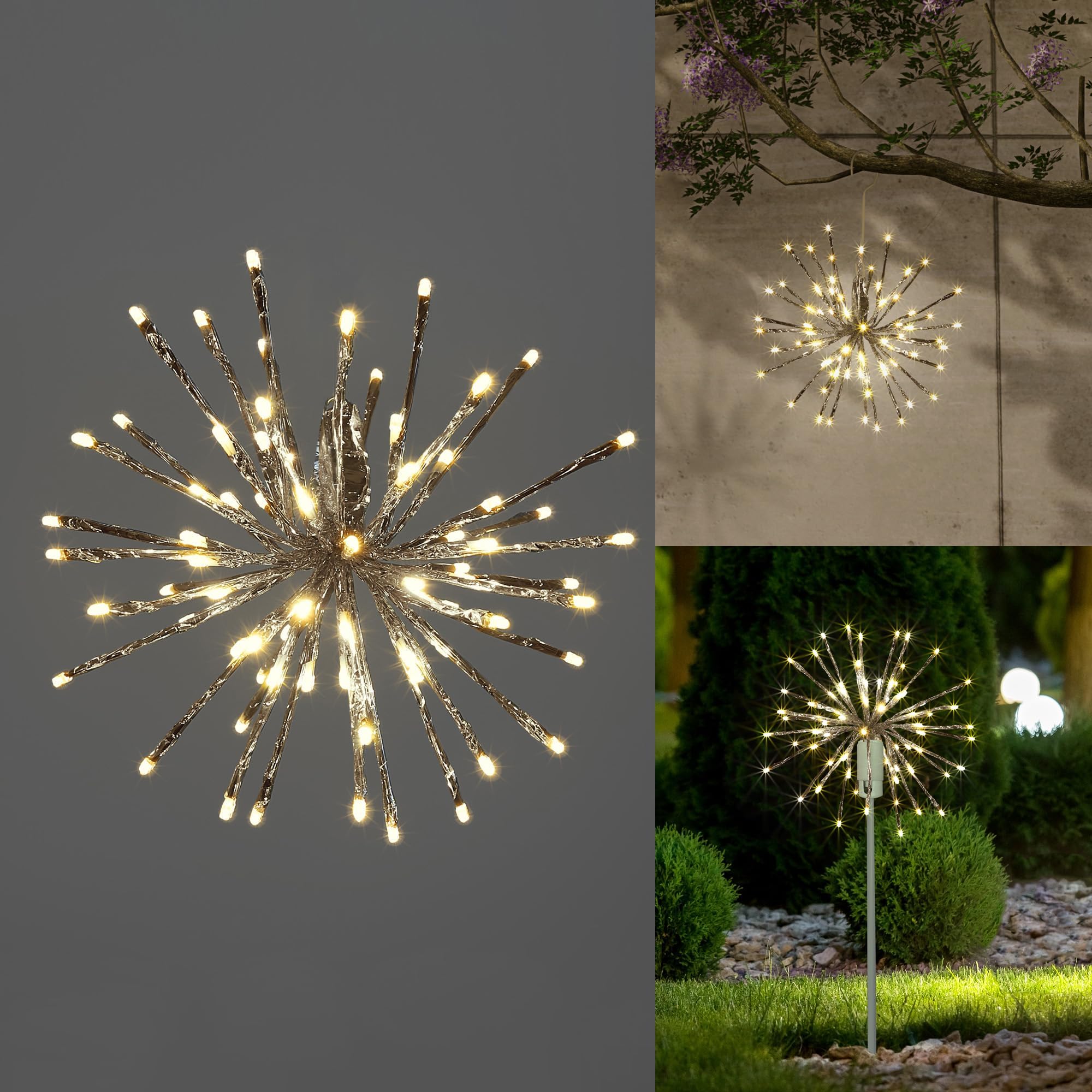 Amazon.com : 12" Starburst Lights 80 LED Firework Lights Warm White ...