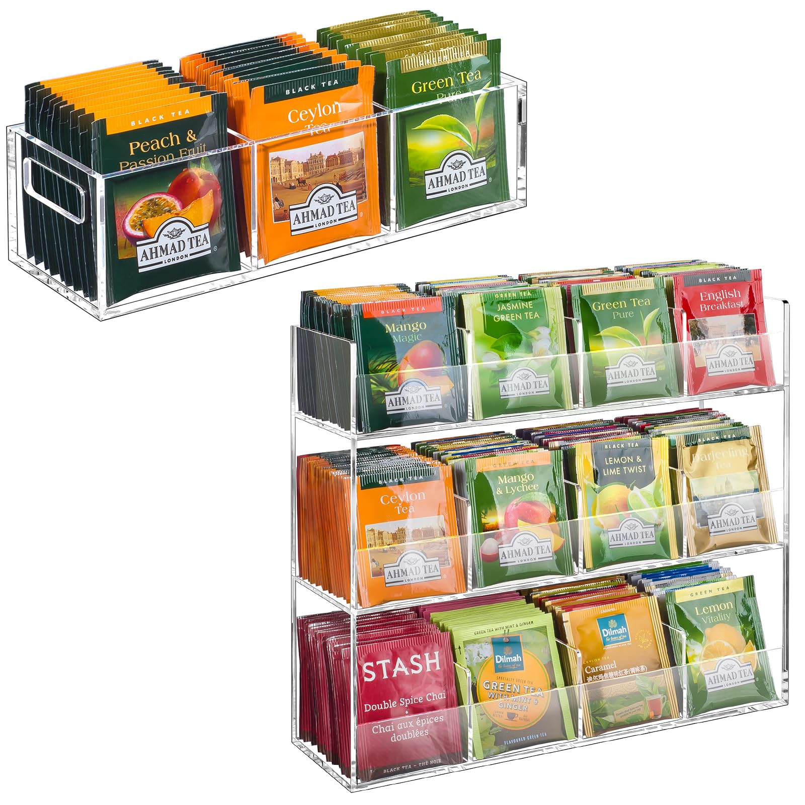Amazon.com: BEYGORM Acrylic Tea Bag Organizer for 30 Tea Bags, Tea Bag ...