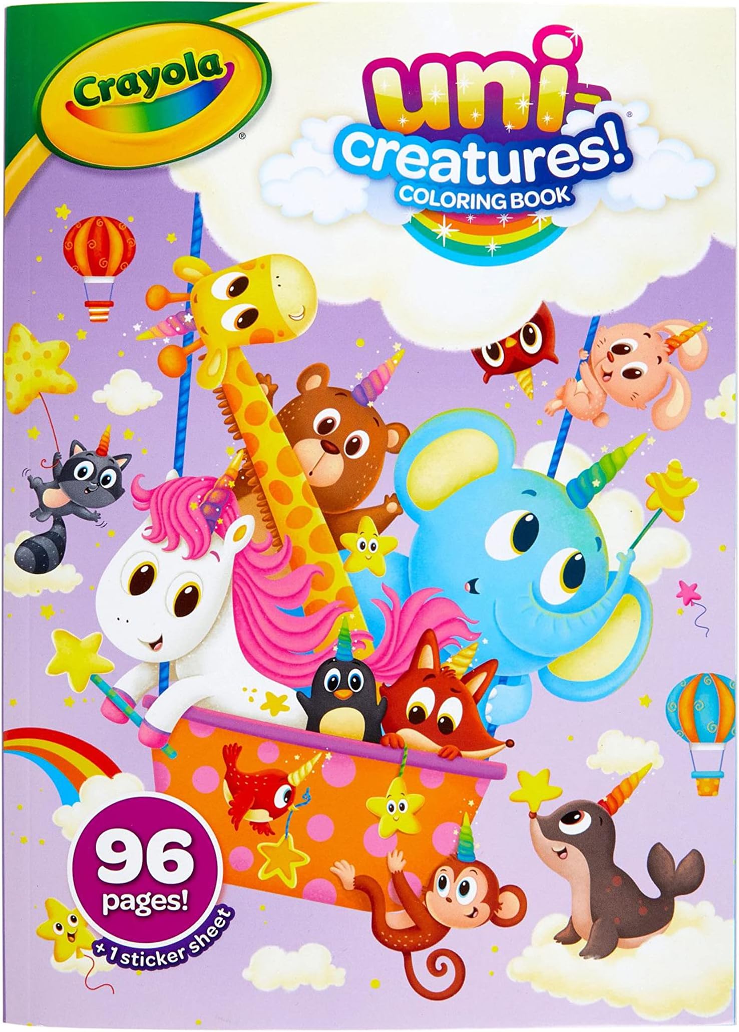 Crayola Uni-Creatures Colouring Book, 96 Magical Pages, Unicorn, Donuts ...