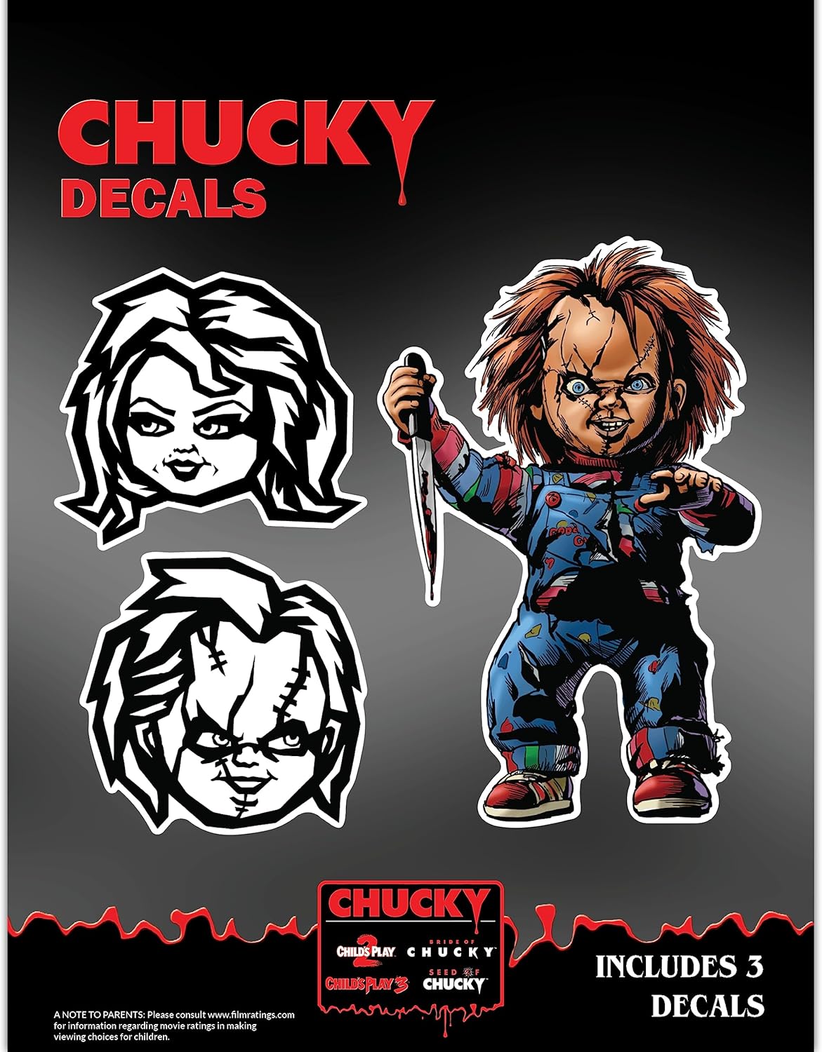Amazon.com - Chucky & Tiffany Child's Play Decals - Set of 3 Vinyl ...