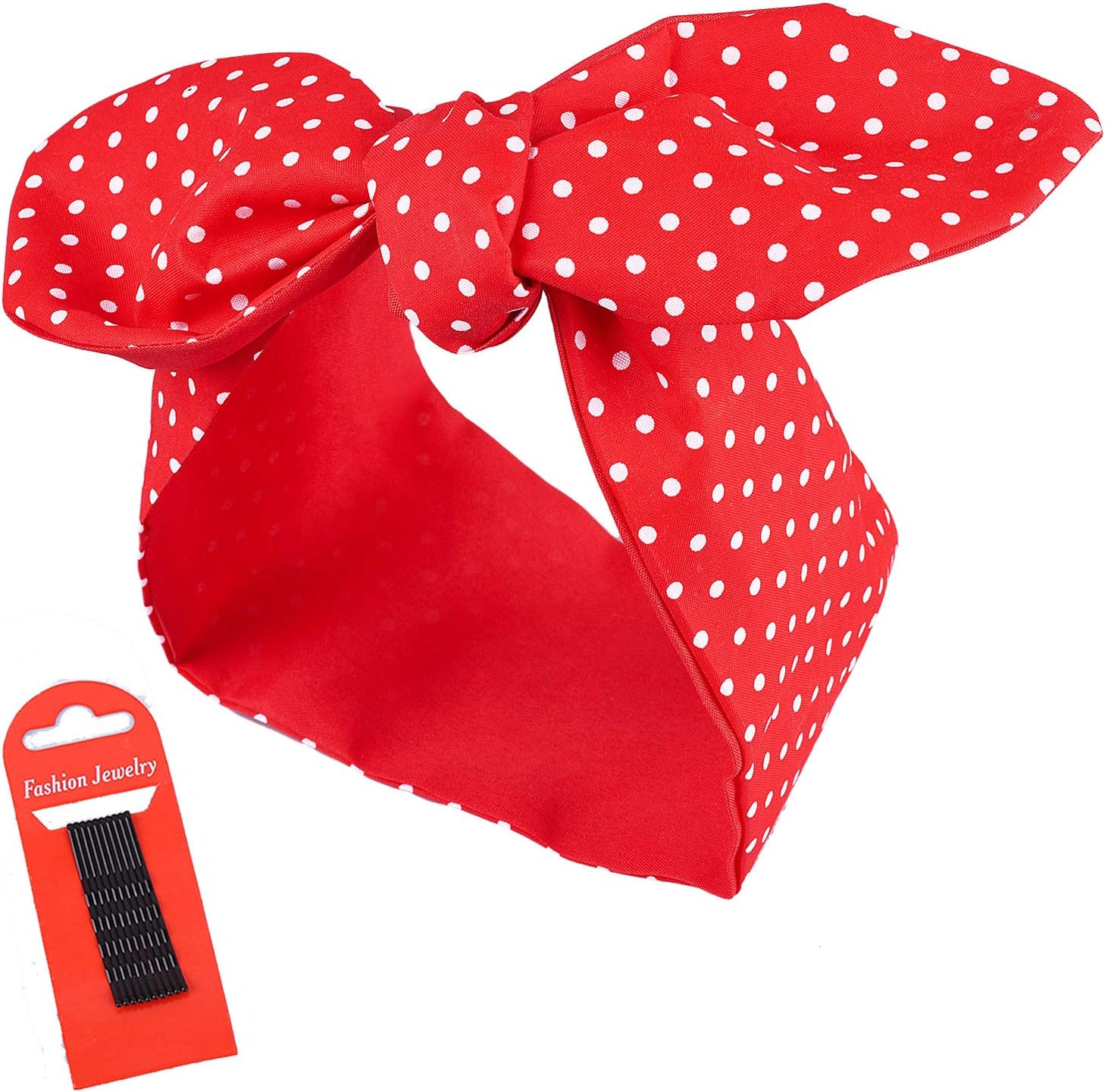 Amazon.com : Hicarer Red Polka Dot Bow Headbands Cute Bandana Headbands ...