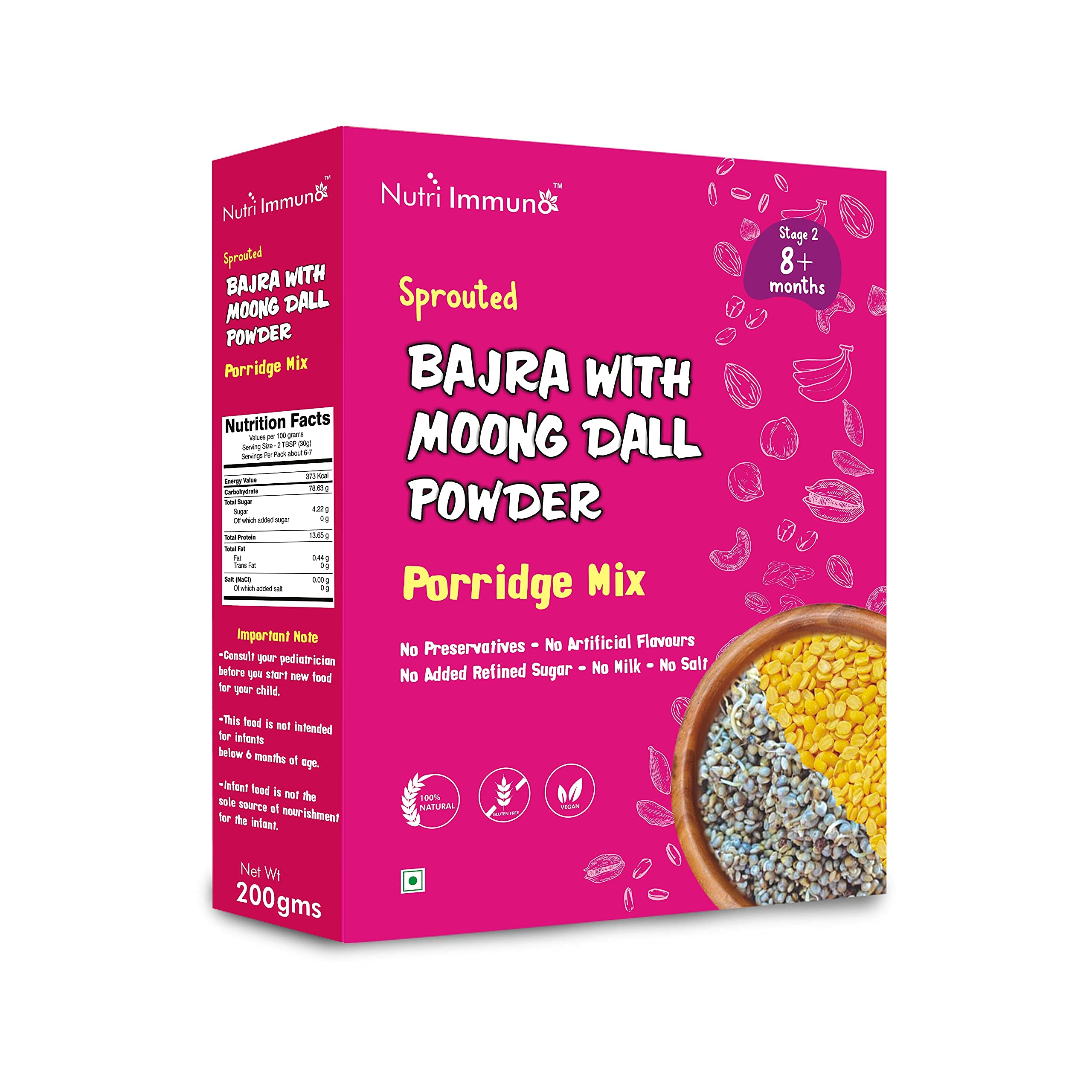 Buy Immuno Sprouted Bajra with Moong Dal Powder / Sathu Maavu - 200 ...