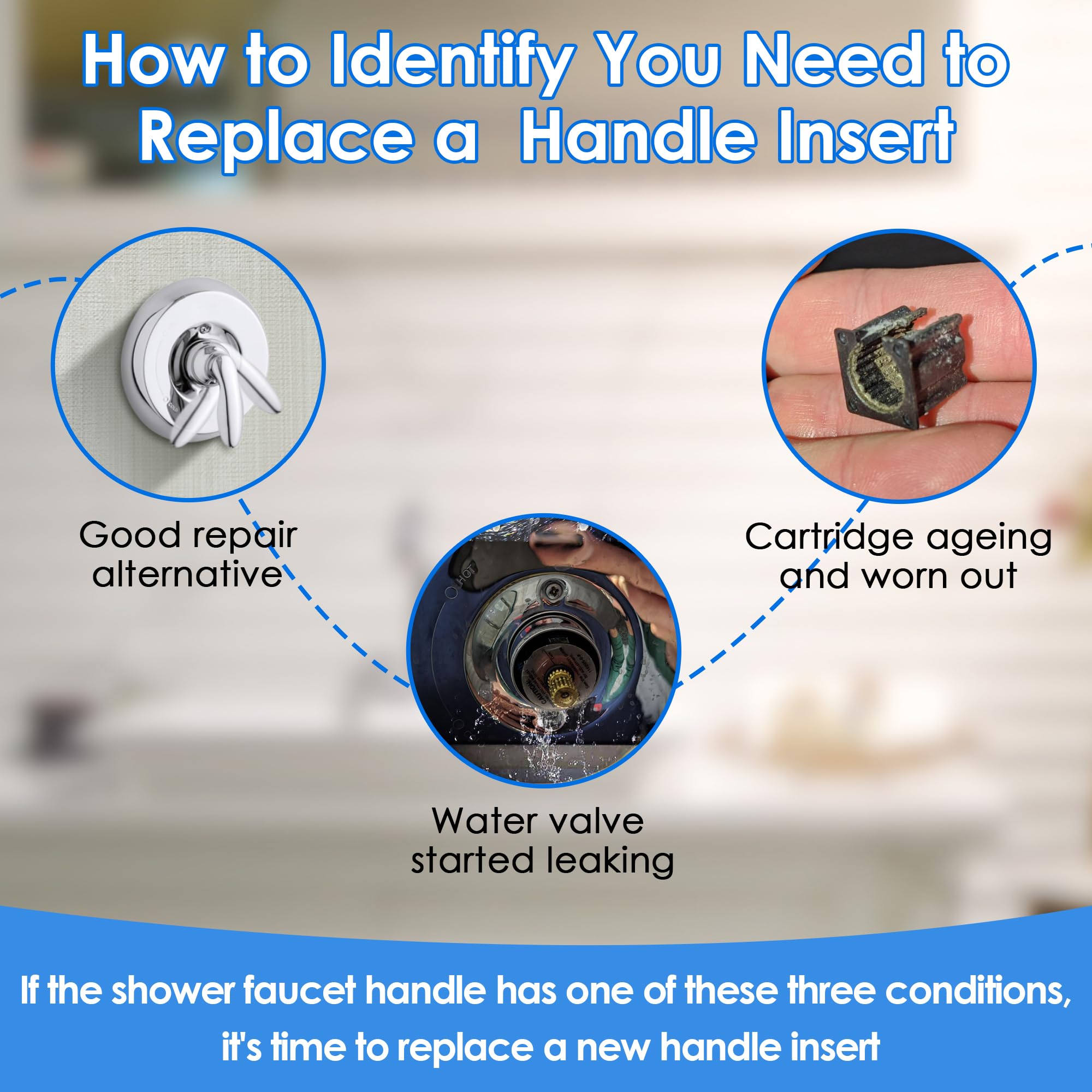 Shower Handle Repair Part 10Pcs Shower Faucet Handle Insert 1060514 ...