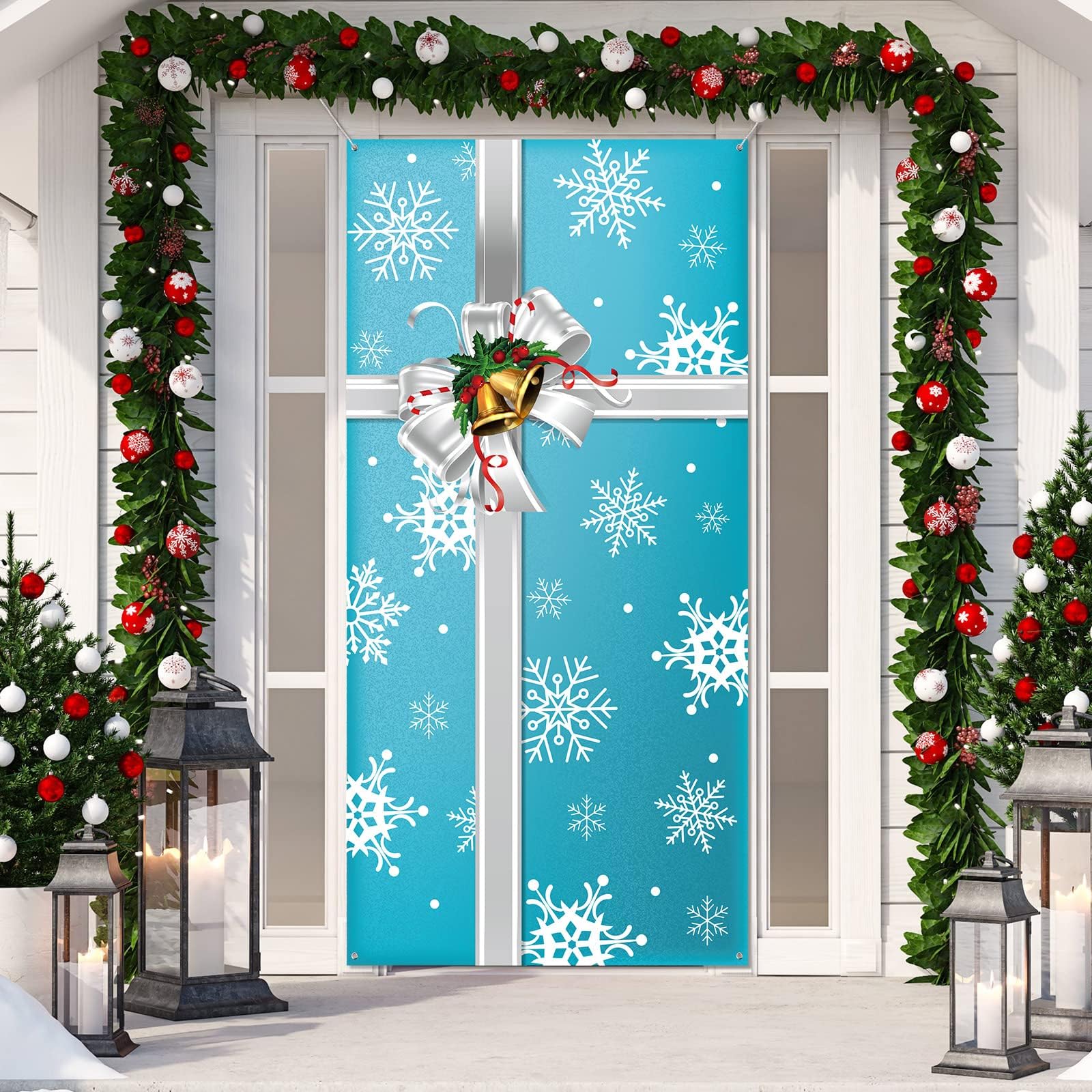 Amazon.com: Wajiw Christmas Red Snowflake Door Cover Washable High ...