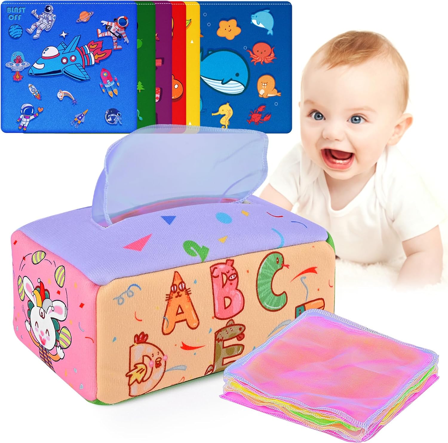 Amazon.com: ANOOVV Baby Tissue Box Toy, Baby Toys 6-12 Months ...