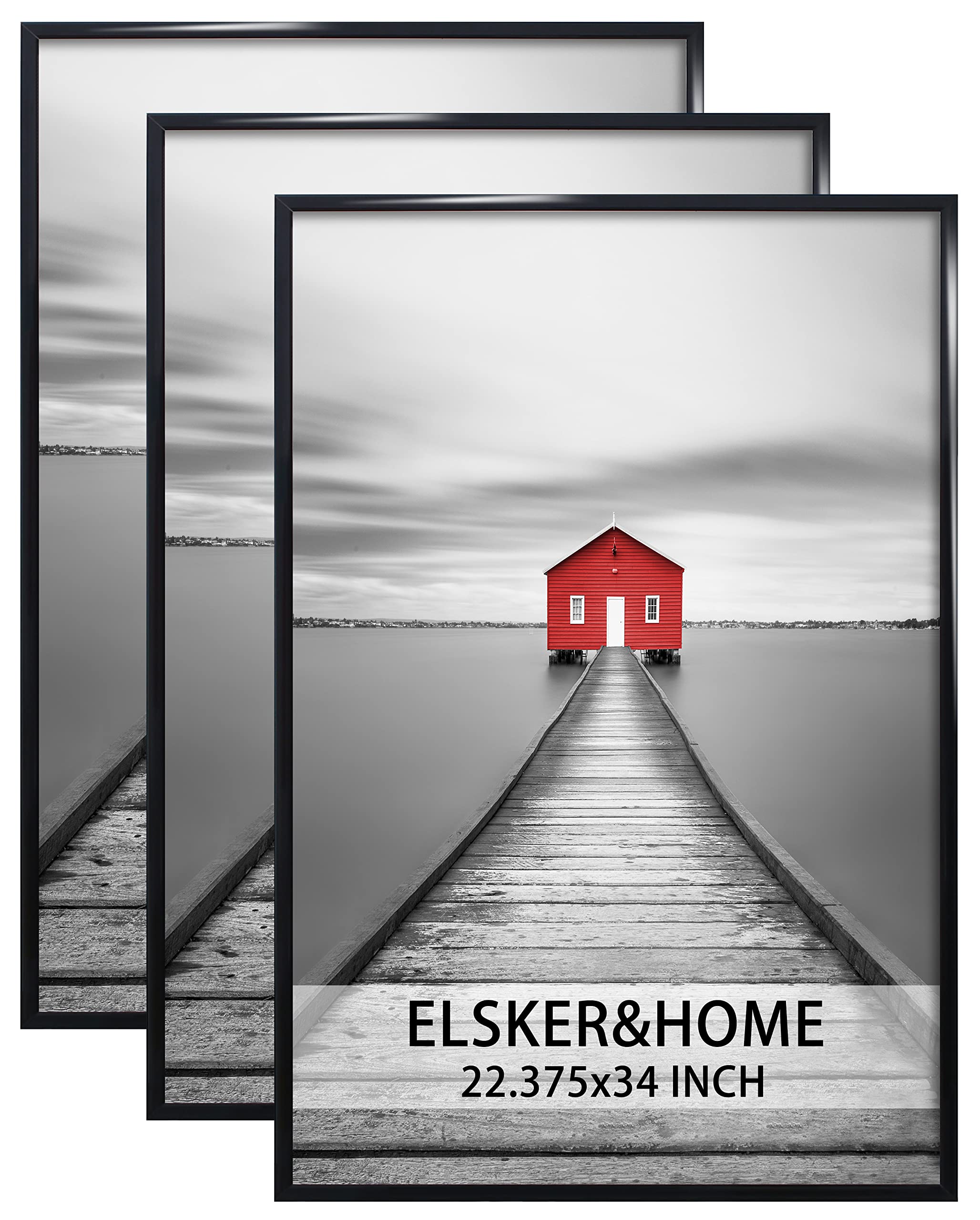 ELSKER HOME 22 375 X 34 Poster Frame 3 Pack Black Picture Frame For