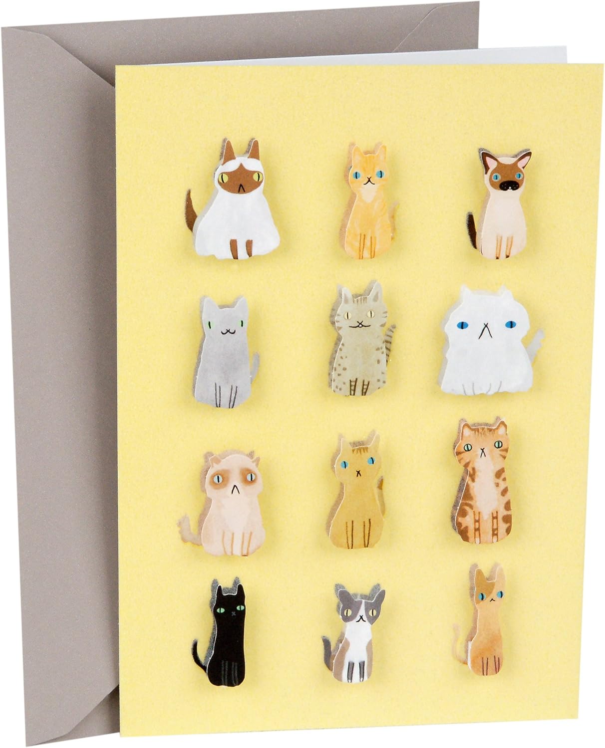 Amazon.com : Hallmark Signature Blank Card (Cute Cats) : Office Products