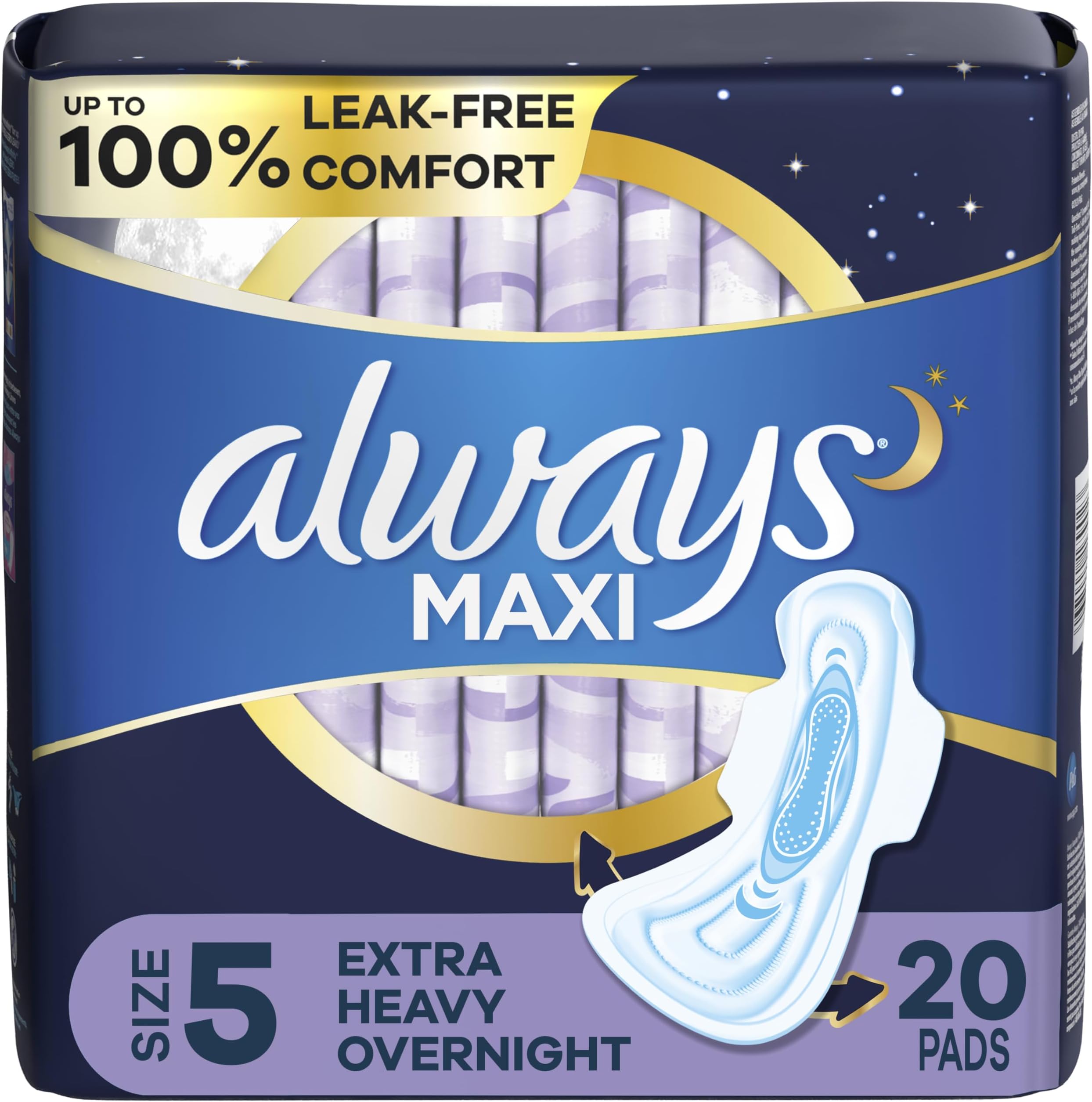 Amazon.com: Always Maxi Feminine Pads For Women, Size 5 Extra Heavy ...