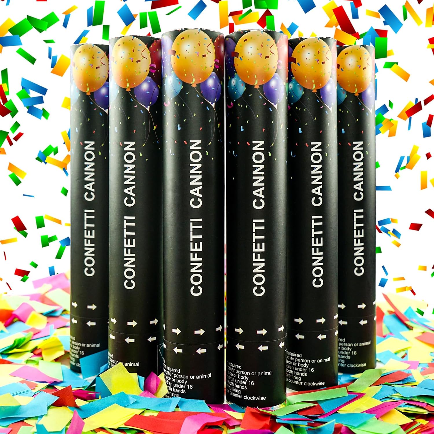 Amazon.com: Biodegradable Confetti Cannon 6 Pack - Popper Party 12 Inch Confetti Shooter for ...