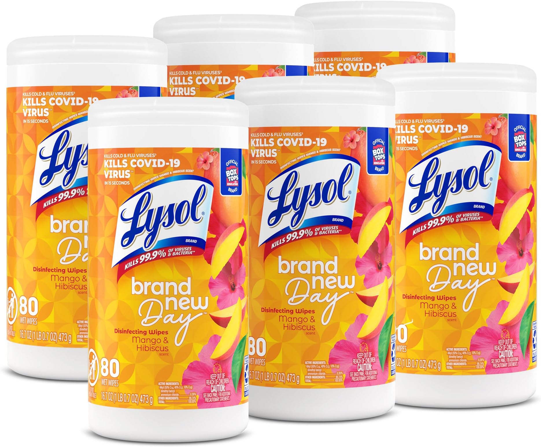 Amazon.com: Lysol Day Disinfecting Wipes - Mango Scent - 80 / Canister ...