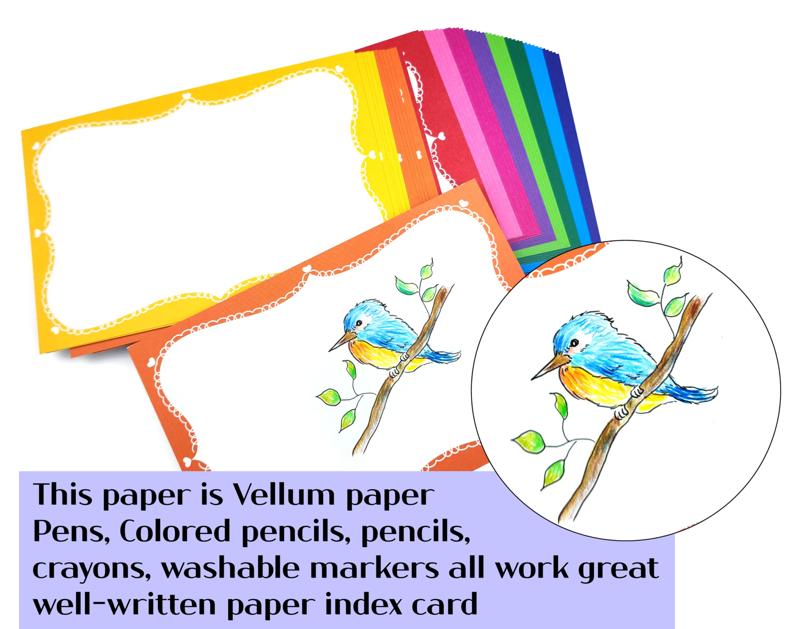Snapklik.com : PPAPPAPPIYO Heart Index Card 4x6 Decorative Border ...