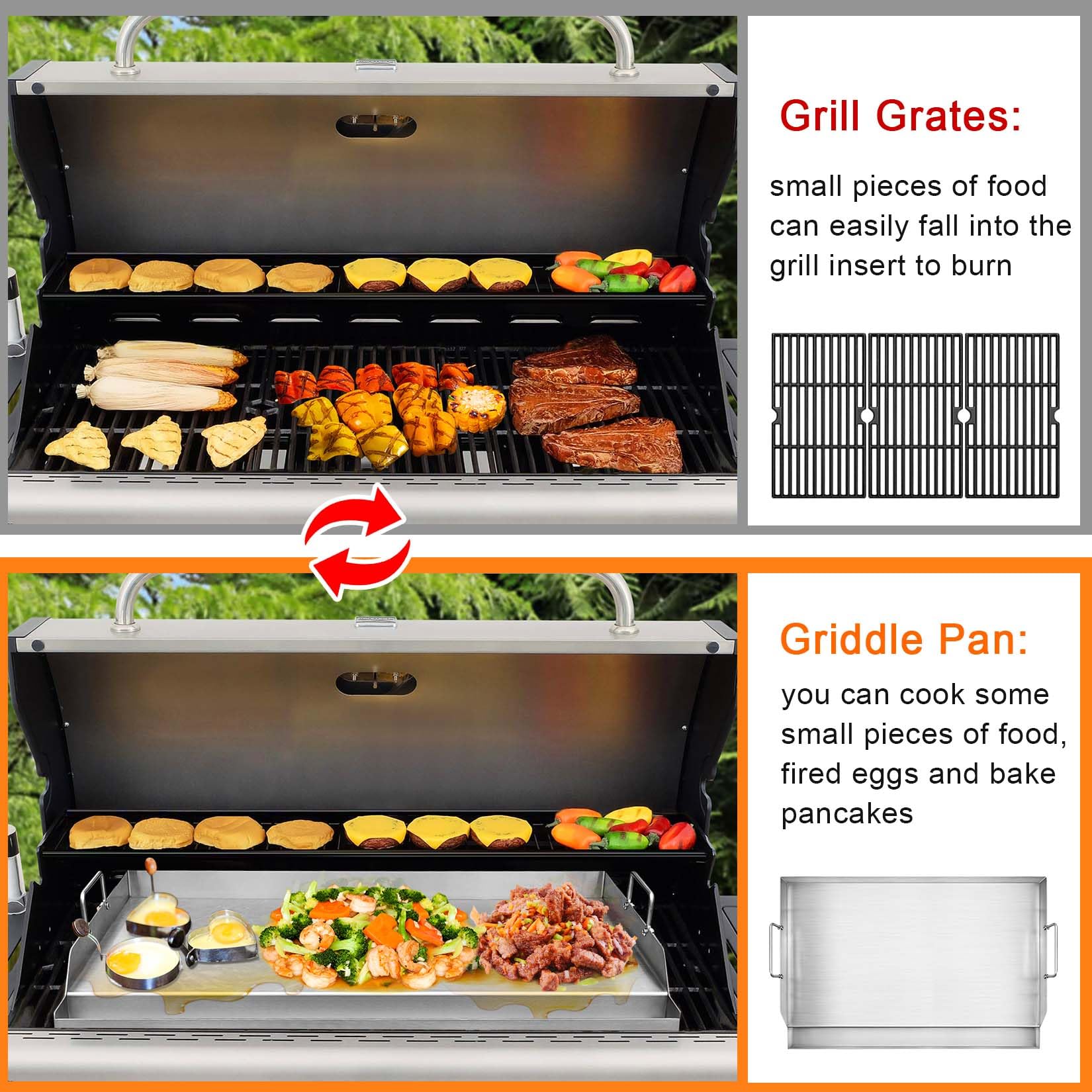 Snapklik.com : GasSaf Universal Stainless Steel Griddle, 25" X 16 ...