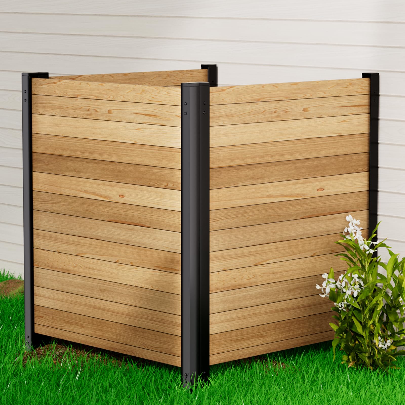 Outdoor Privacy Screen Wood Fence Panel for Outside, Trash Can Screens ...