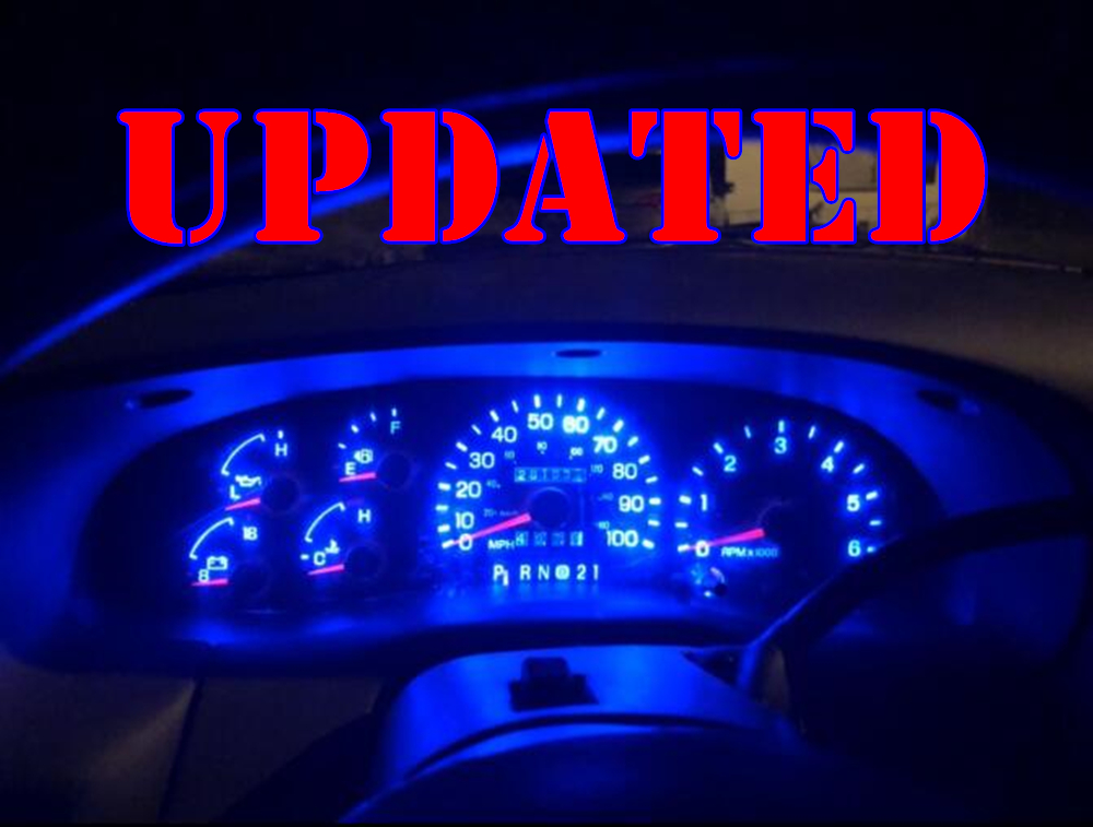 Ice Blue Gauge Lights Ice Blue LED Dash Light Kit For Ford F150 F250 ...
