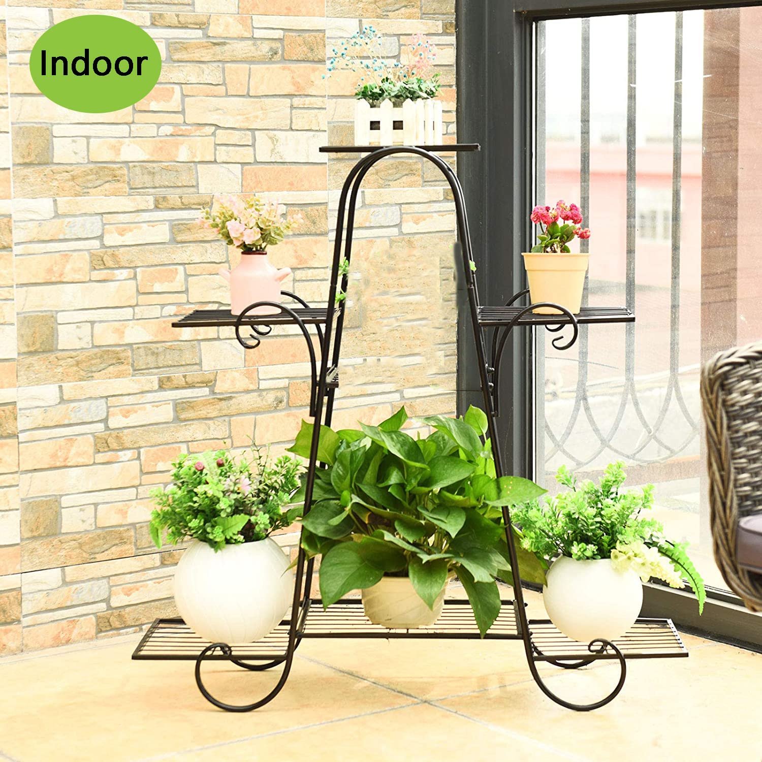 Nisorpa 6 Tier Plant Stands for Indoor and Outdoor, Metal Plant Stand ...