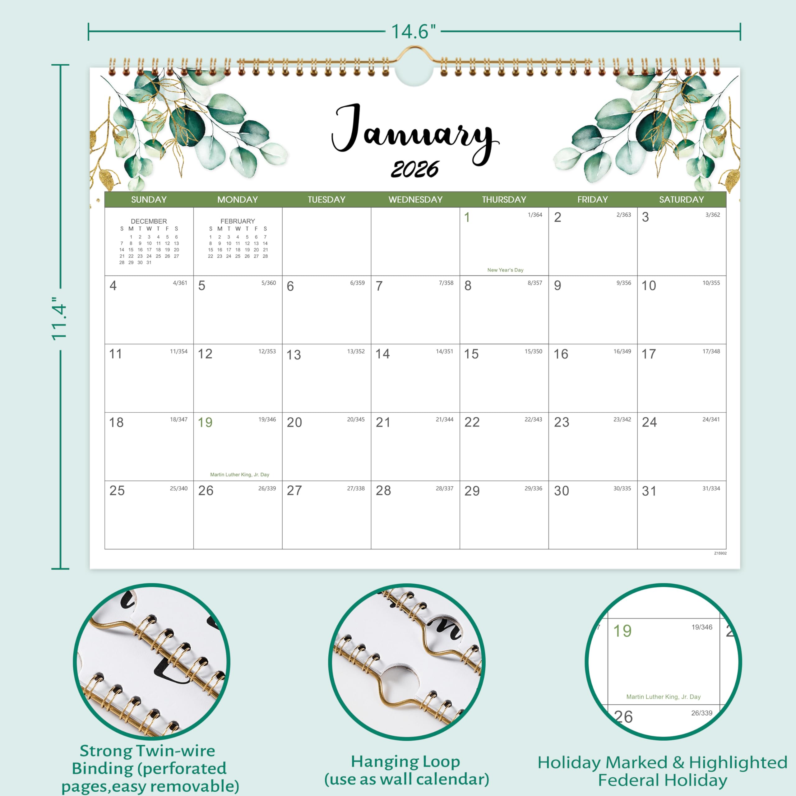 Snapklik.com : 2026 Calendar - Wall Calendar 2026-2027, January 2026 ...