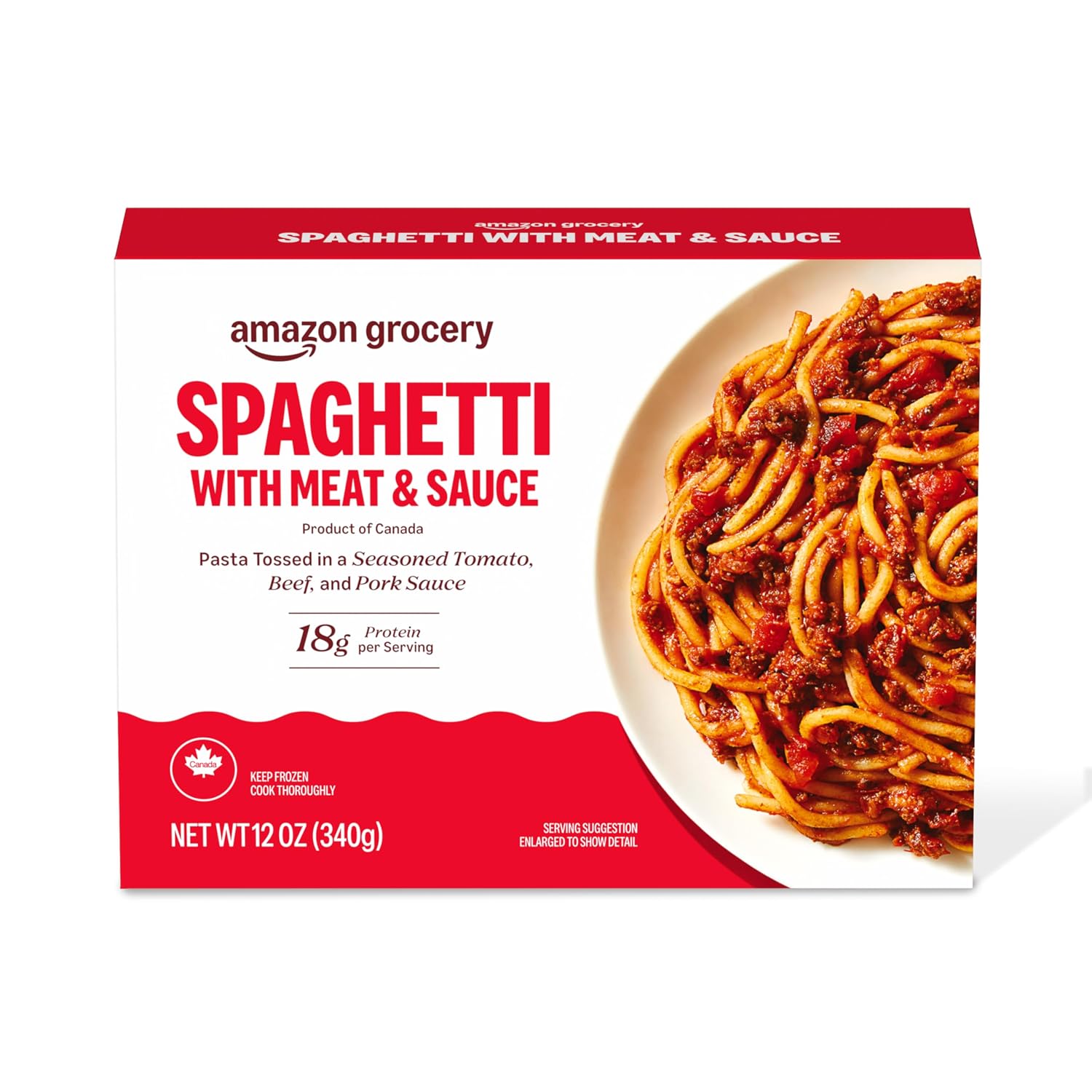 Amazon.com: Amazon Grocery, Spaghetti with Meat & Sauce, Frozen, 12 Oz ...