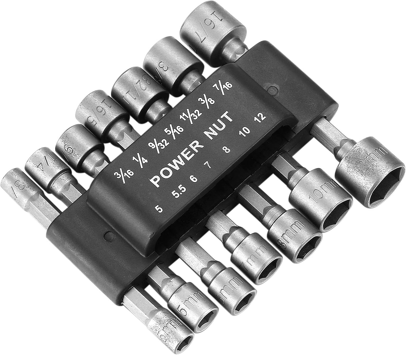 14 Pcs Socket Nut Driver Set, Hex Drill Bits Sets, Impact Driver Socket ...