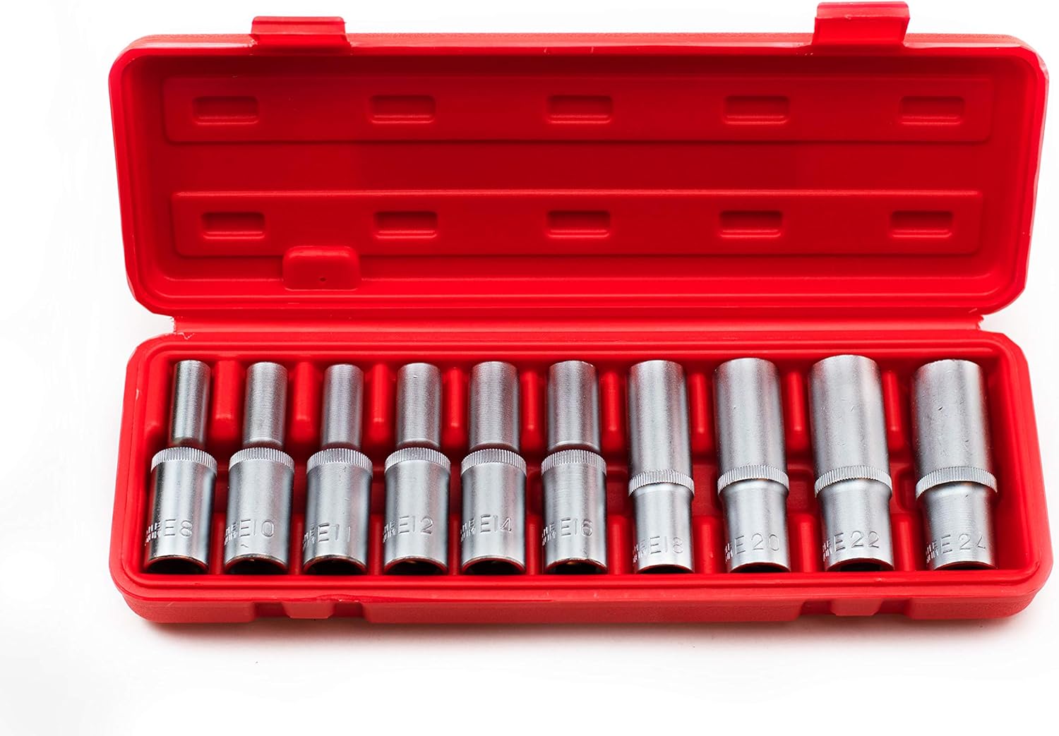 Amazon.com: 10pc 1/2" DR Female E Star Deep Socket Torx Auto Tool E10 ...